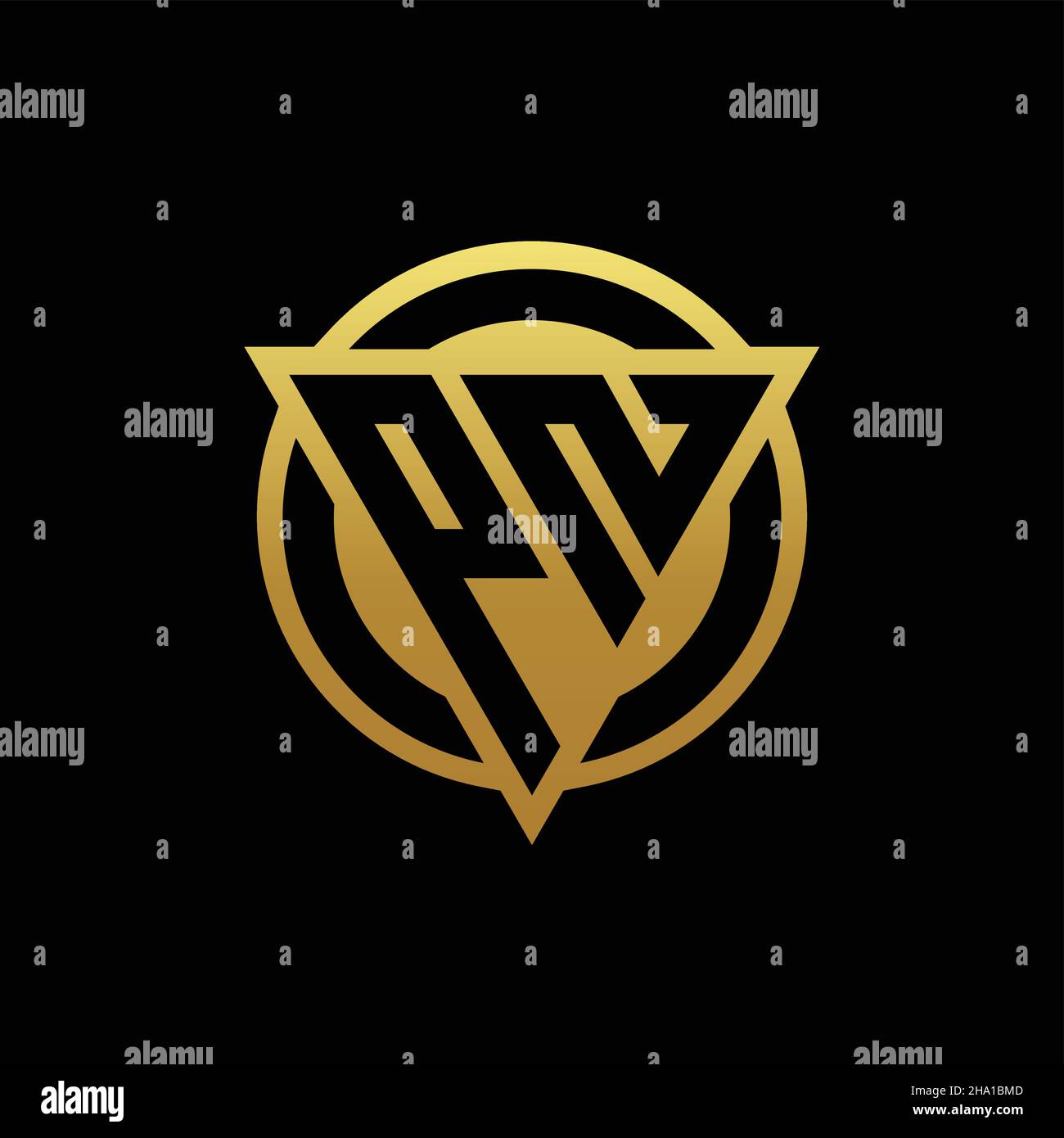 PN logo monogram with triangle shape and circle rounded style isolated ...