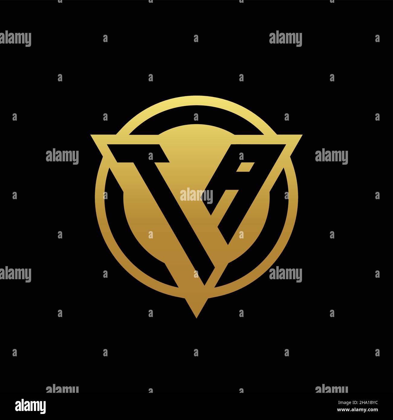 TA logo monogram with triangle shape and circle rounded style isolated ...