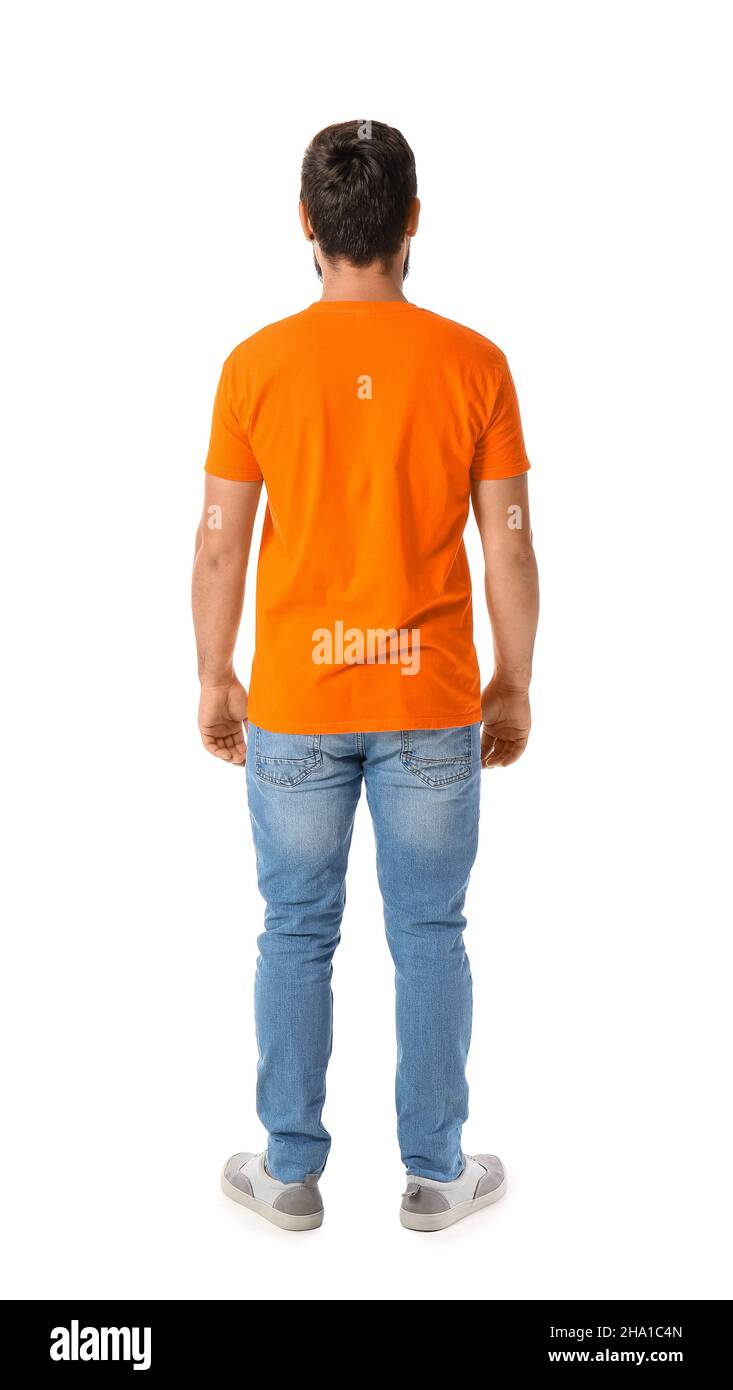 Male in bright orange outfit hi-res stock photography and images - Alamy