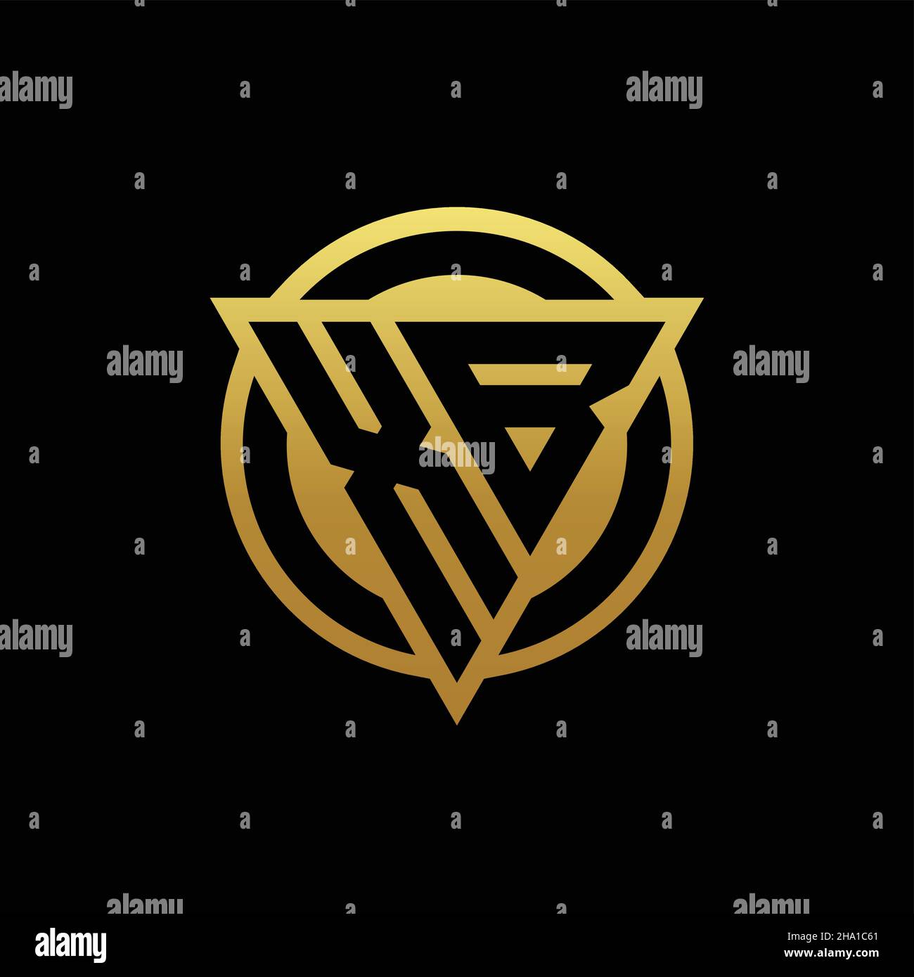 XB logo monogram with triangle shape and circle rounded style isolated ...