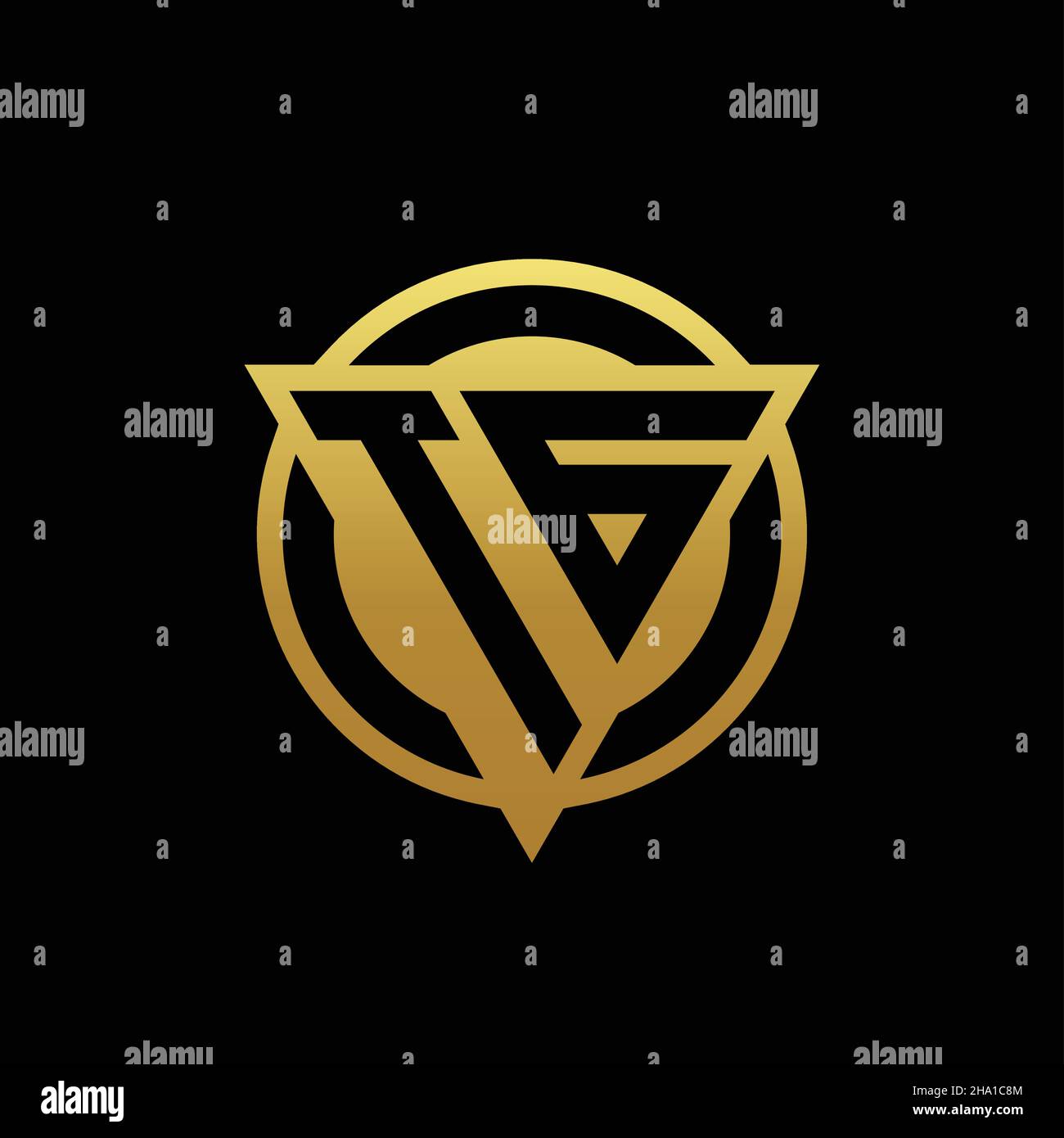 TG logo monogram with triangle shape and circle rounded style isolated ...