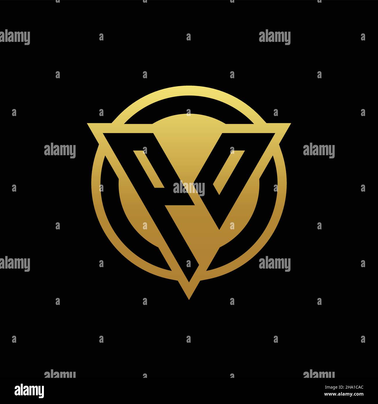 PO logo monogram with triangle shape and circle rounded style isolated ...