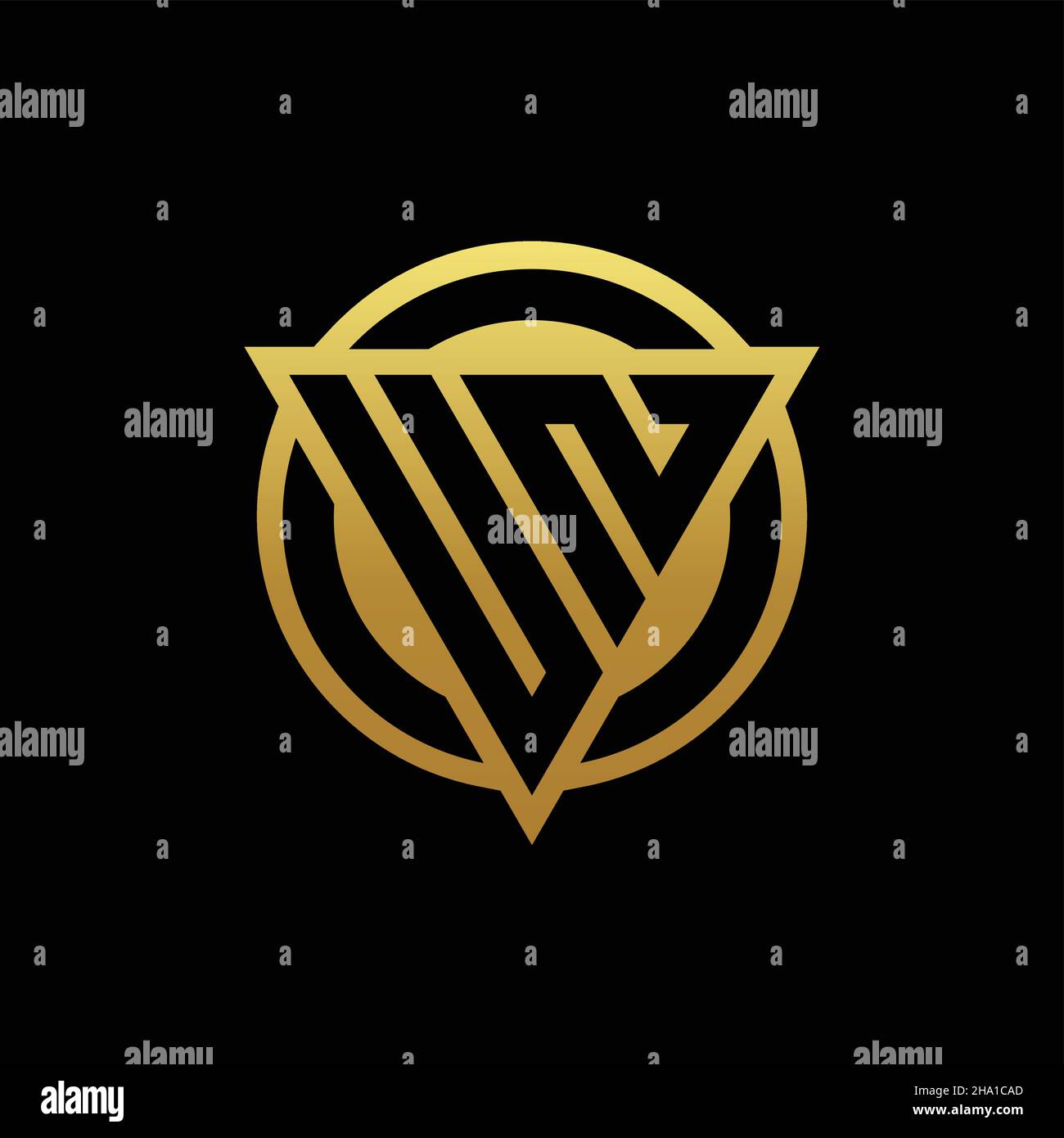 UN logo monogram with triangle shape and circle rounded style isolated ...