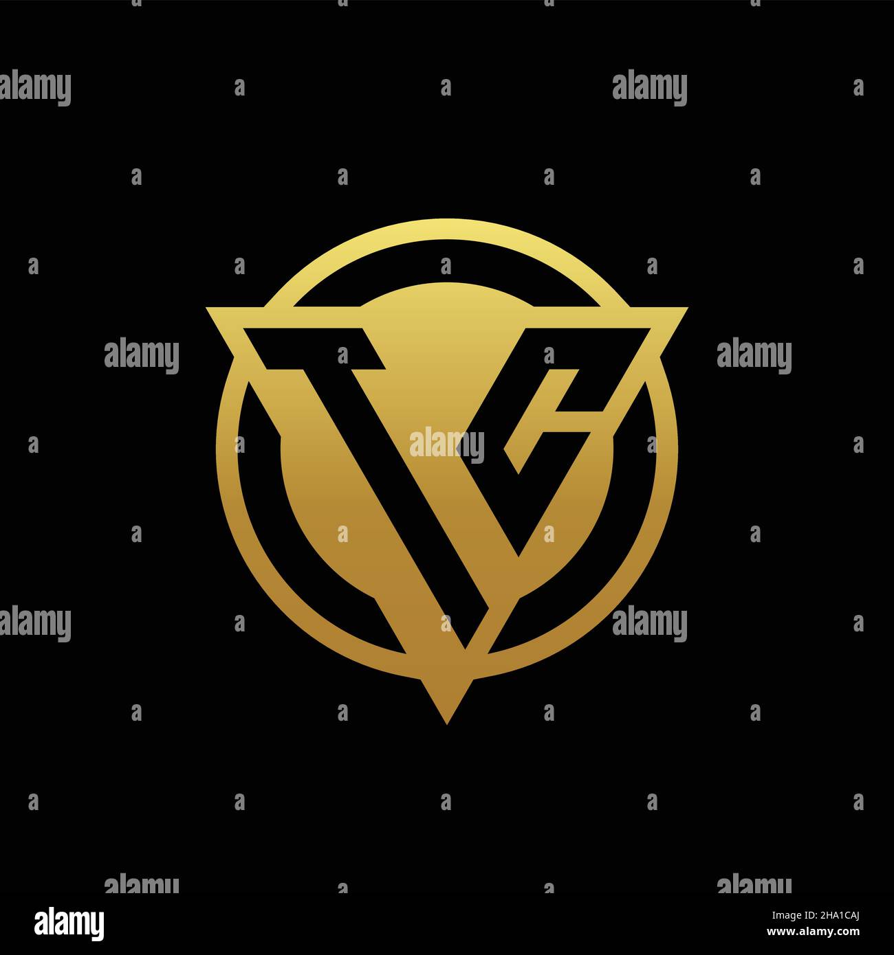 TC logo monogram with triangle shape and circle rounded style isolated ...