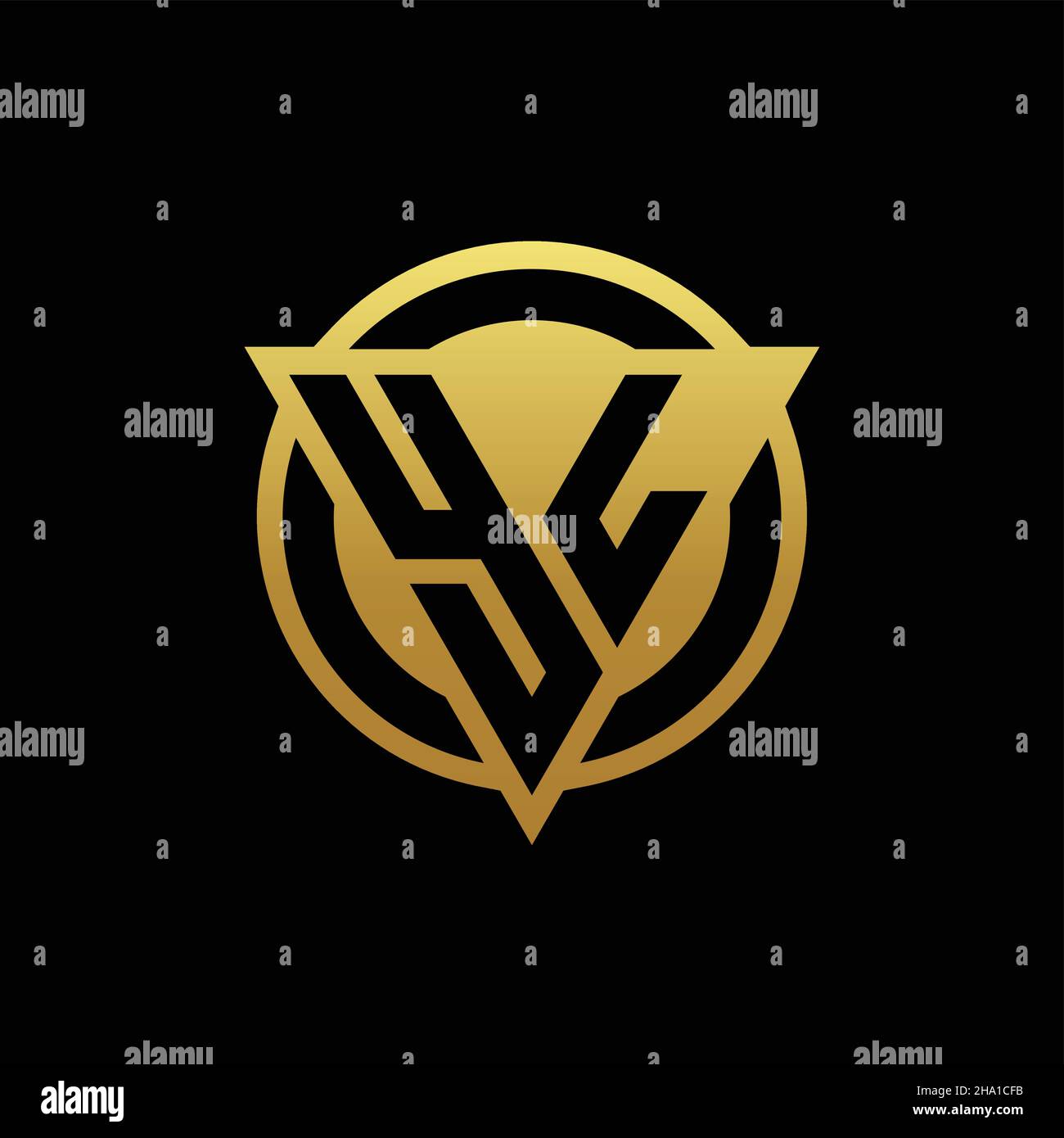 YL logo monogram with triangle shape and circle rounded style isolated ...