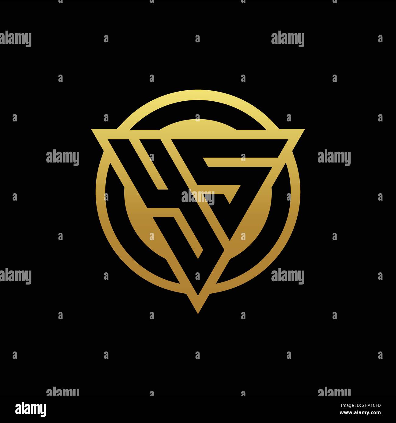 YS logo monogram with triangle shape and circle rounded style isolated ...