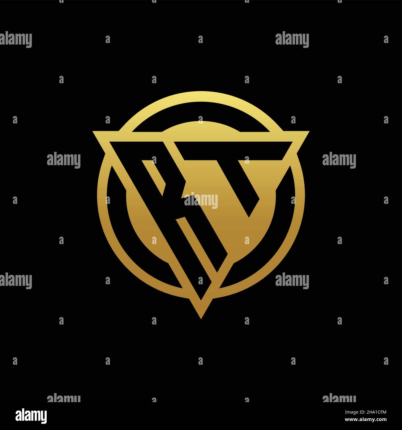 RT logo monogram with triangle shape and circle rounded style isolated ...
