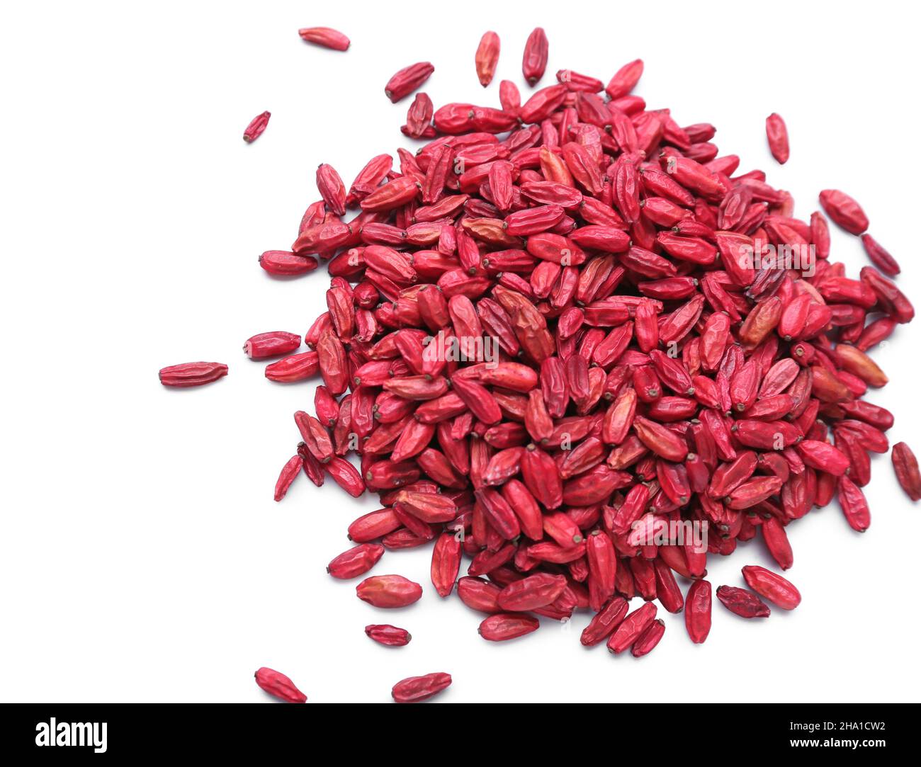 Pile of dried barberry on white background Stock Photo - Alamy