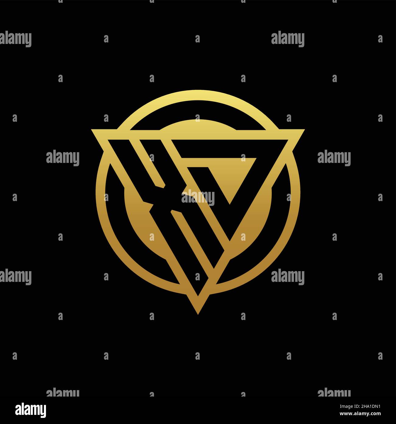 XD logo monogram with triangle shape and circle rounded style isolated ...
