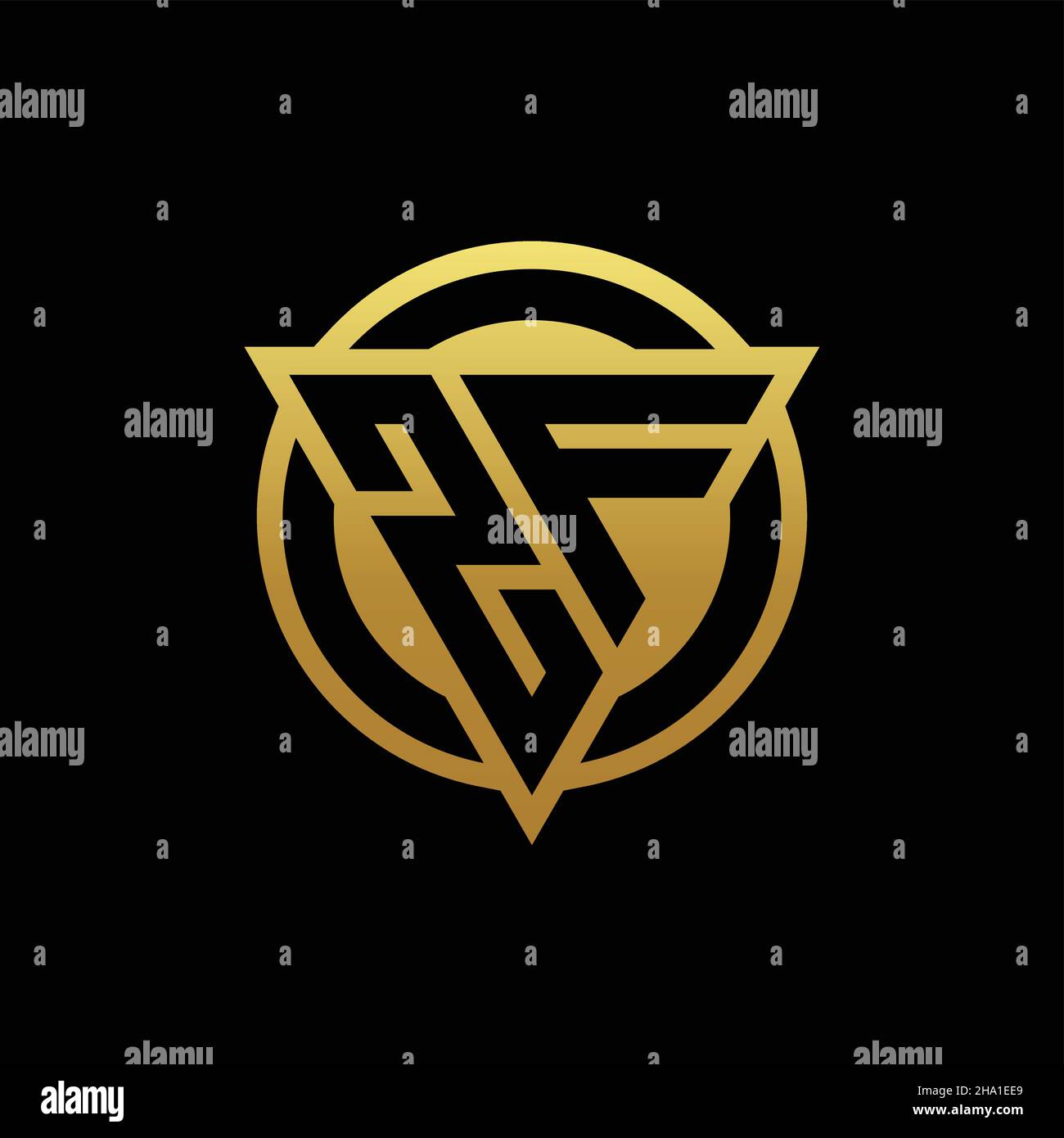 ZF logo monogram with triangle shape and circle rounded style isolated ...