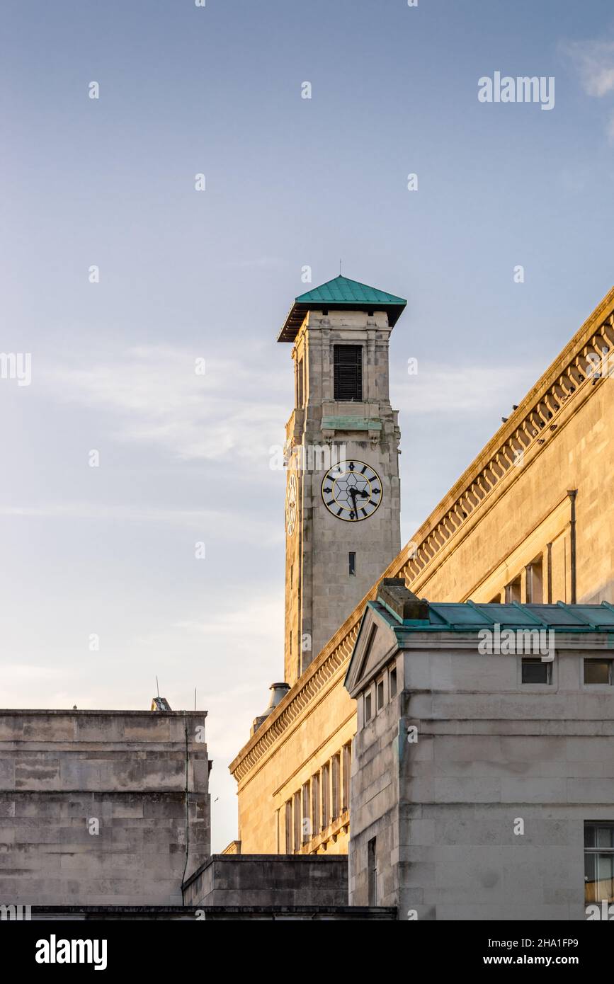 The Civic Centre and Guildhall with its prominent clock tower in the ...