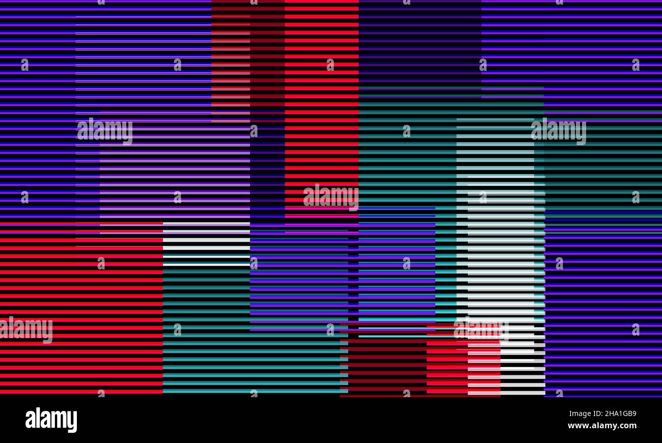 Esthetic cyber lines graphics. Horizontal screen glitch effect ...
