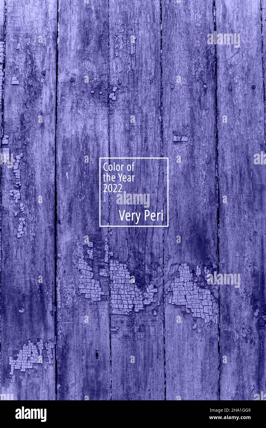 Text Color of the Year 2022. Very peri. old fence with paint residues ...