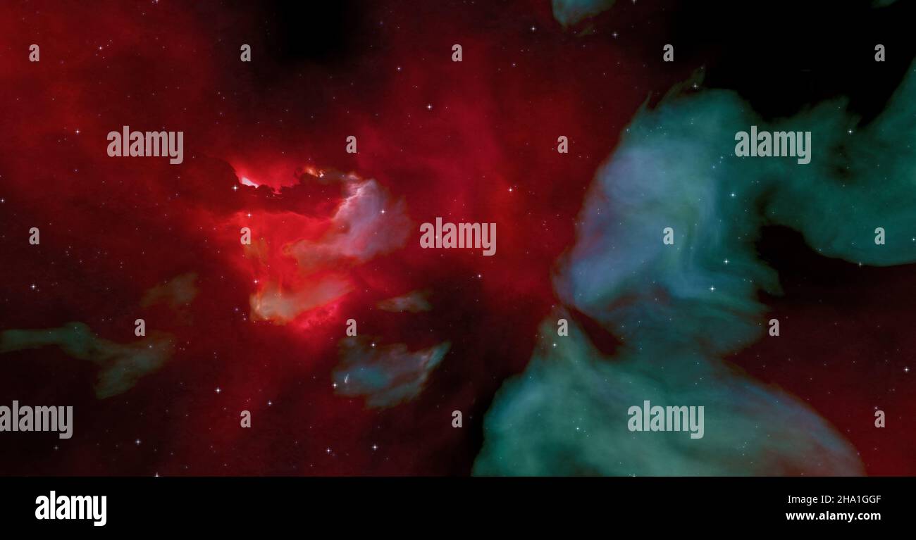 3D illustration of galaxy space nebula banner background Stock Photo ...