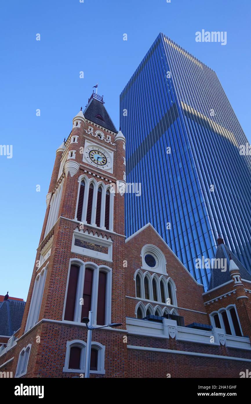 Vertical shot of different buildings in Perth, Australia during ...