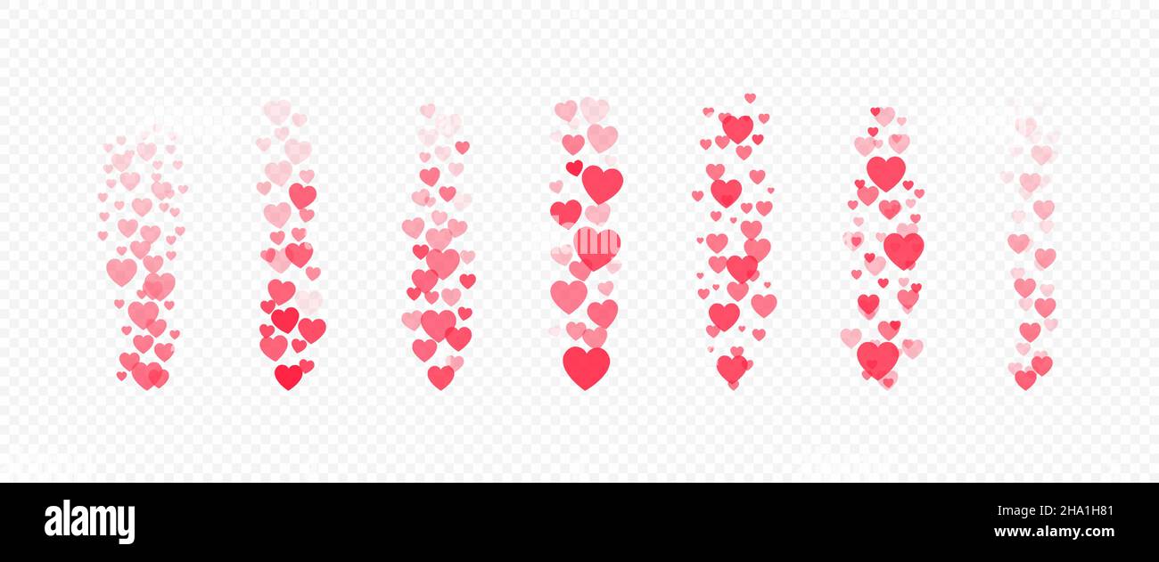 Flying red hearts, likes icons for live streaming interface. Social ...