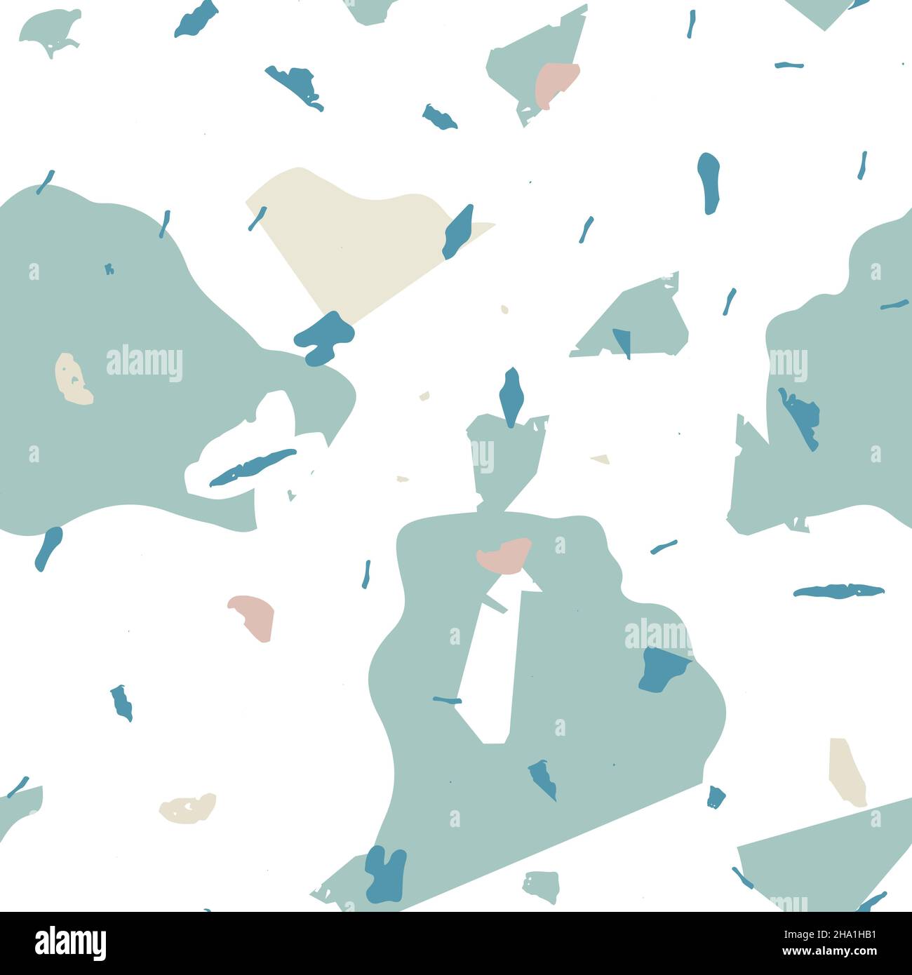 Terrazzo seamless pattern. Blue classic flooring texture. Background ...