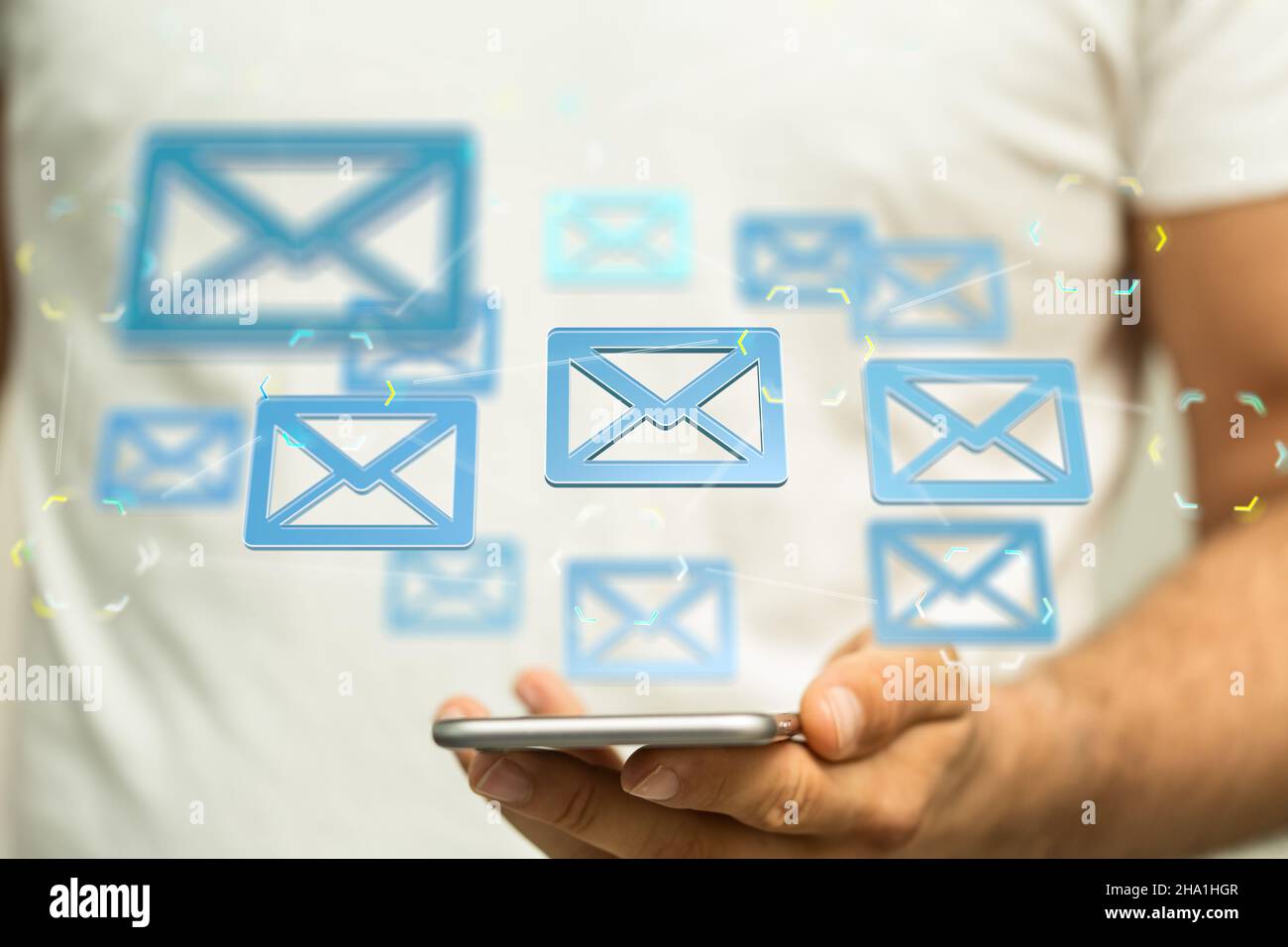 Hand hovering over the phone hi-res stock photography and images - Alamy