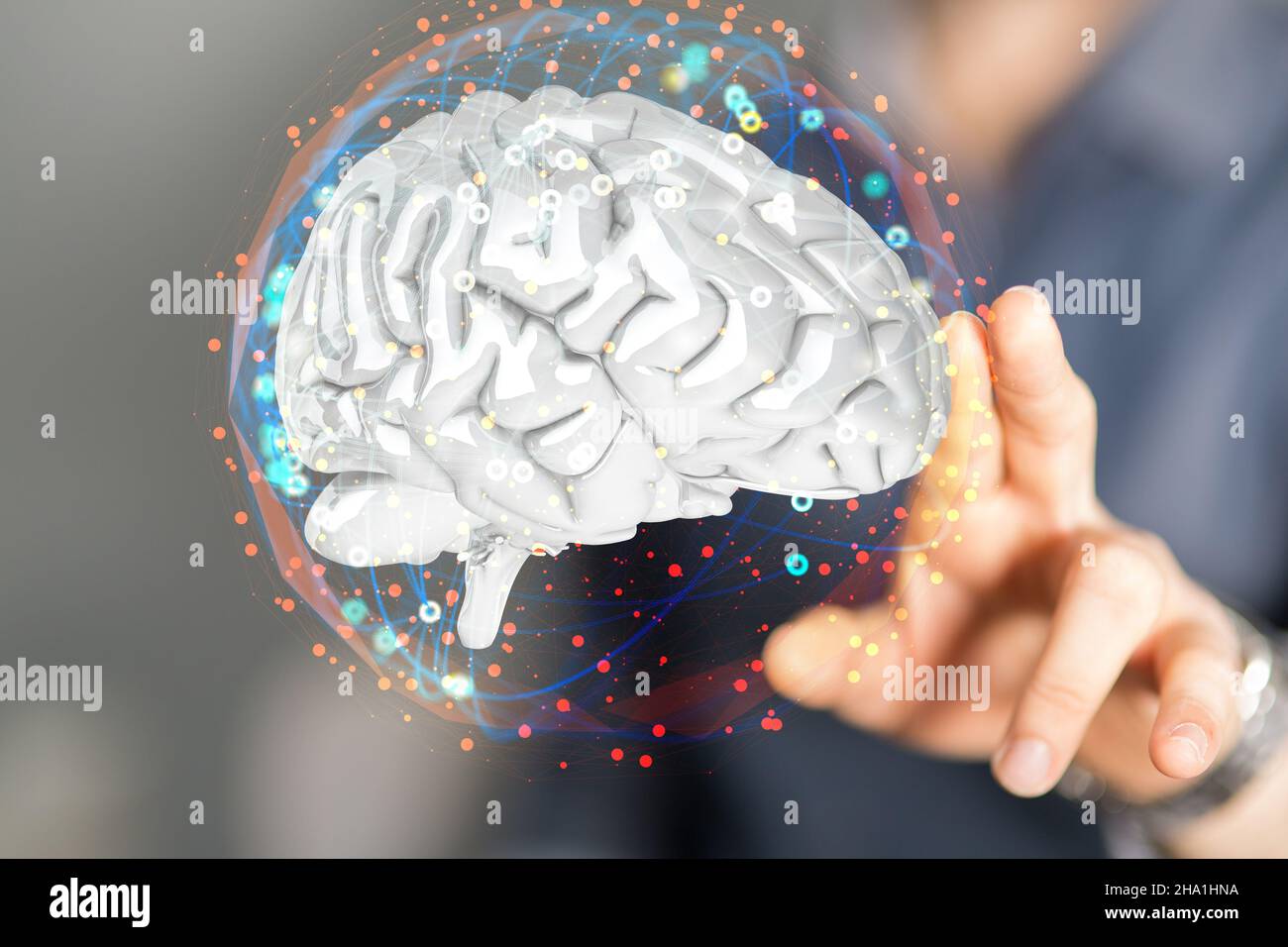 Man tapping head hi-res stock photography and images - Alamy