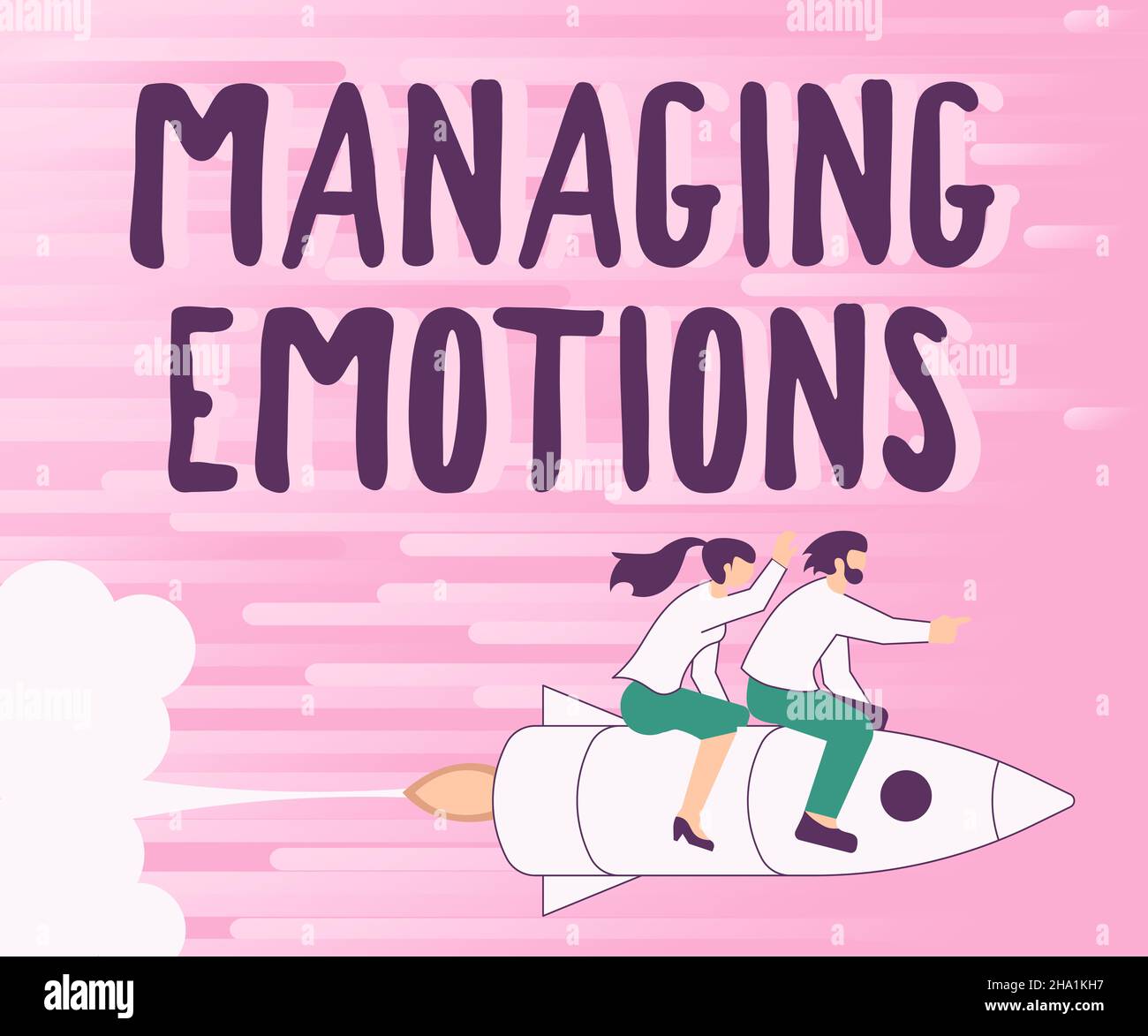 Conceptual display Managing Emotions. Word Written on Controlling ...