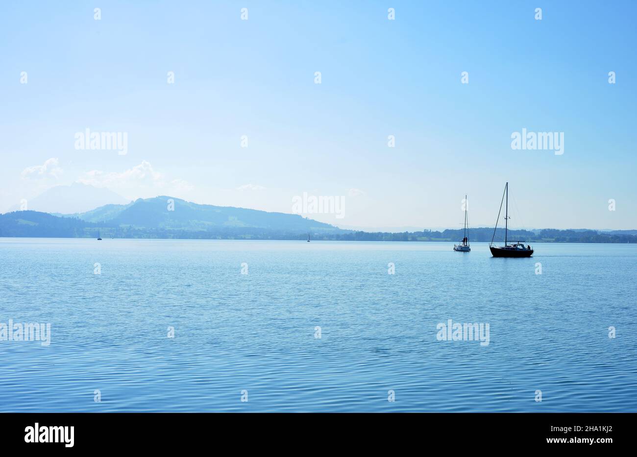 Sail boats at the Lake Zug, Switzerland Stock Photo - Alamy