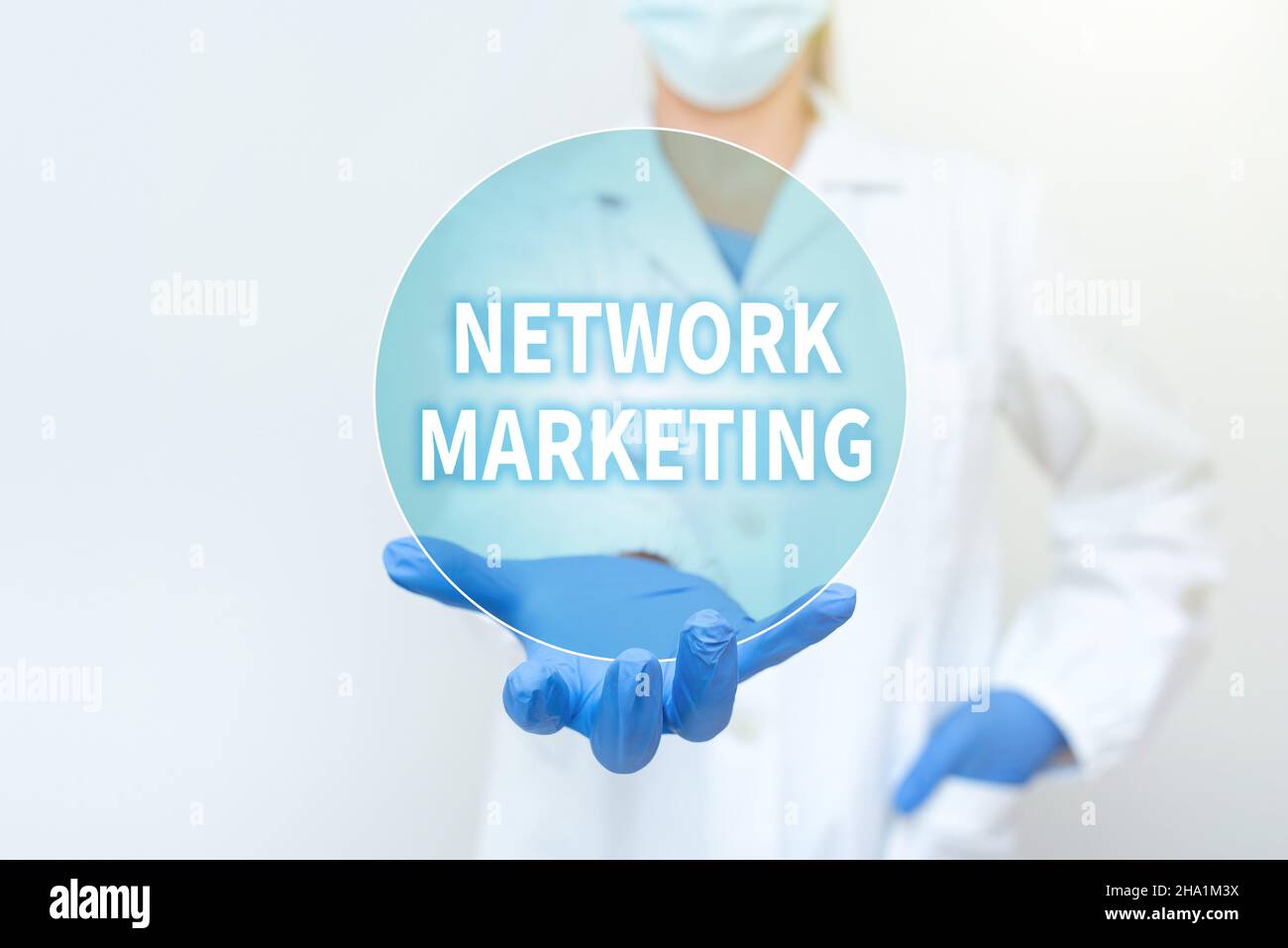 Text sign showing Network Marketing. Business approach Pyramid Selling ...