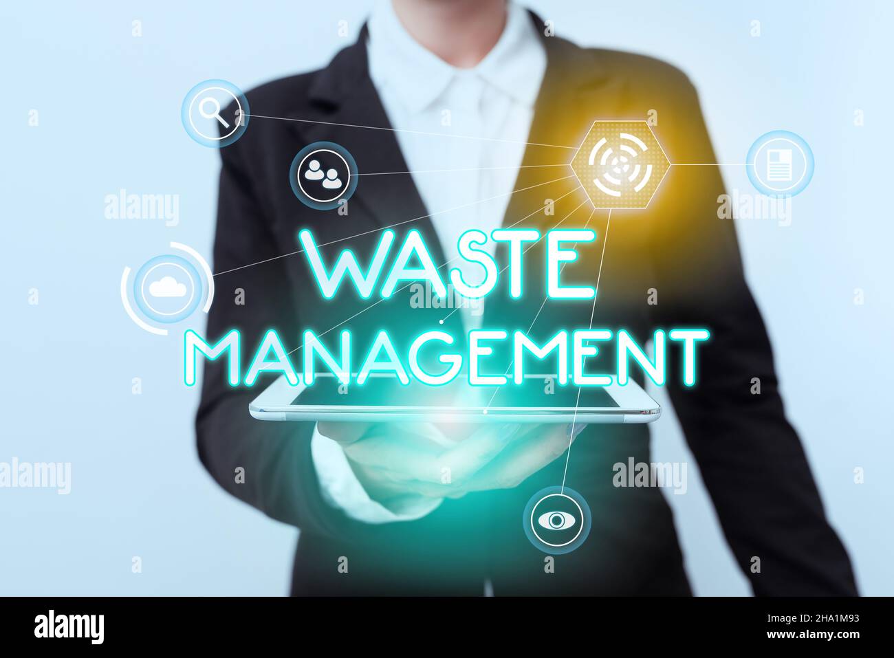 Sign displaying Waste Management. Business concept actions required ...