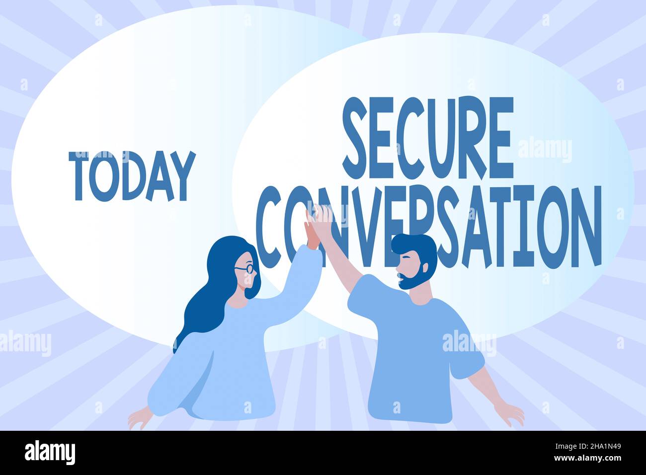 Text caption presenting Secure Conversation. Business idea Secured ...