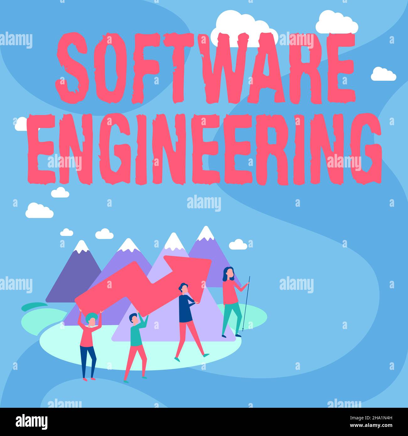 Text caption presenting Software Engineering. Business idea Program ...