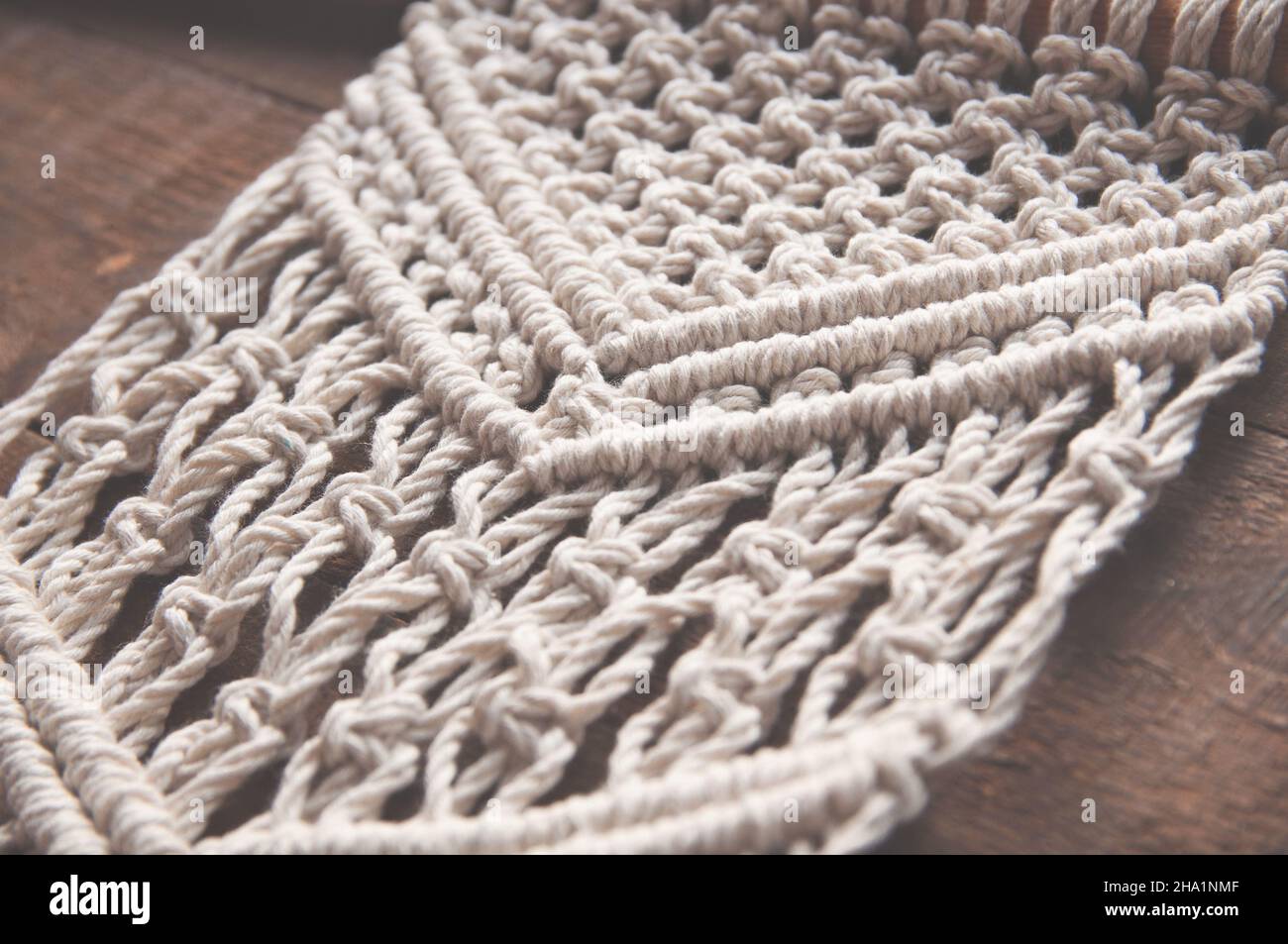 ECO friendly modern knitting DIY natural decoration concept. Weaving ...