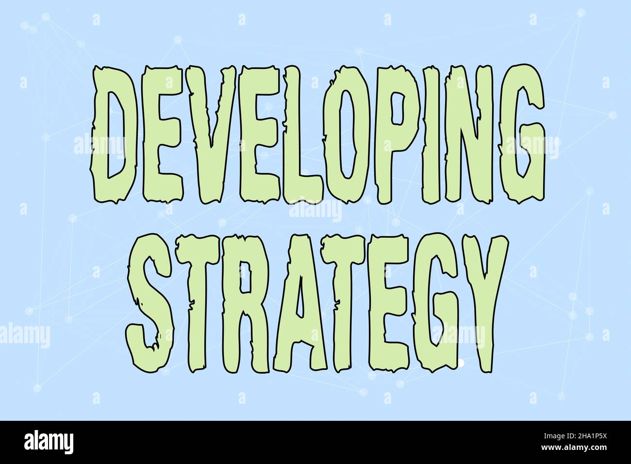 Hand writing sign Developing Strategy. Business overview Organizations ...