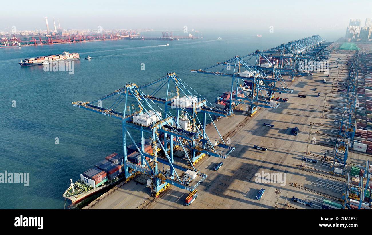 QINGDAO, CHINA - DECEMBER 3, 2021 - A view of the fully automated ...