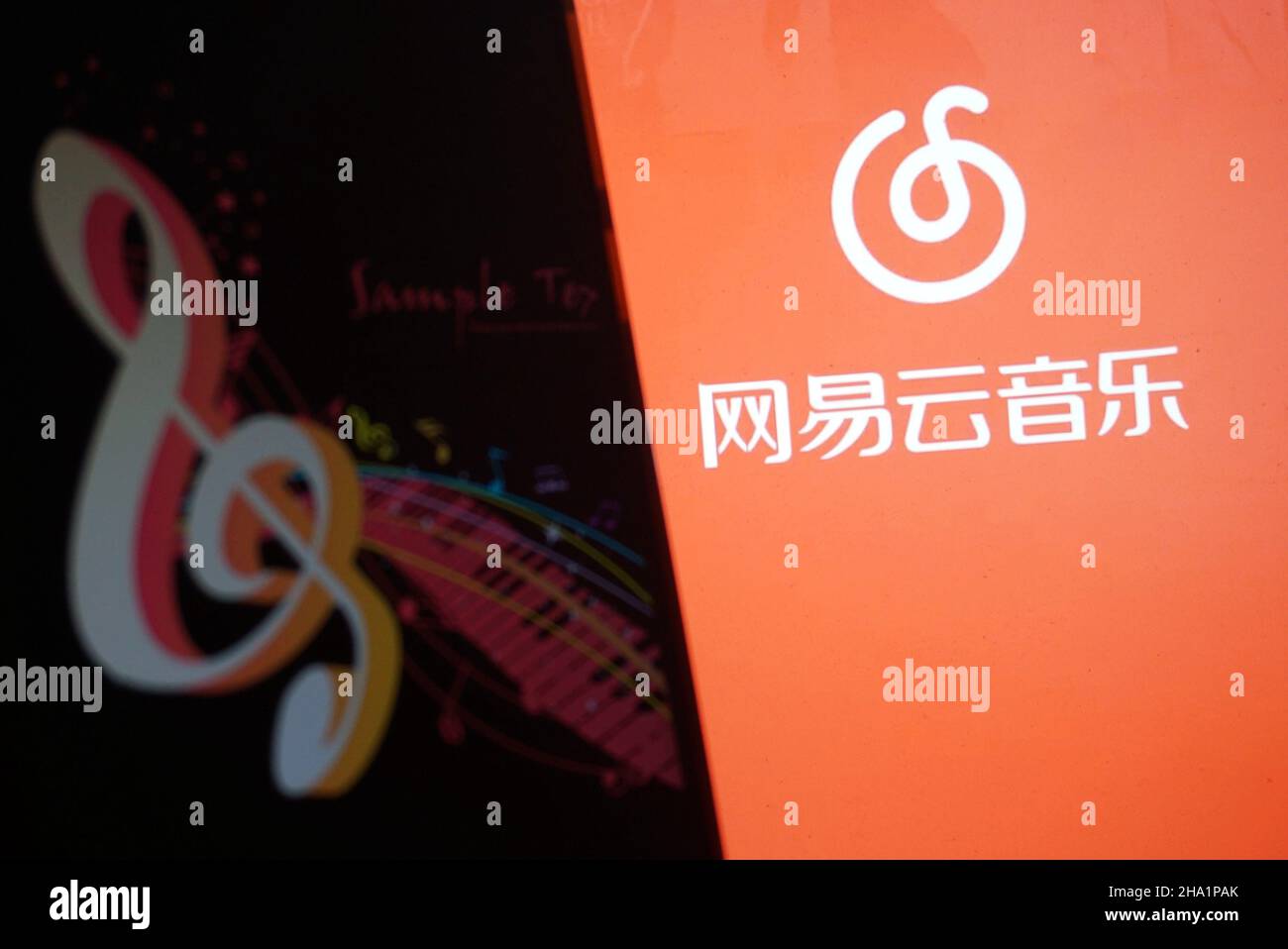 HANGZHOU, CHINA - DECEMBER 2, 2021 - The logo of NetEase CloudMusic ...