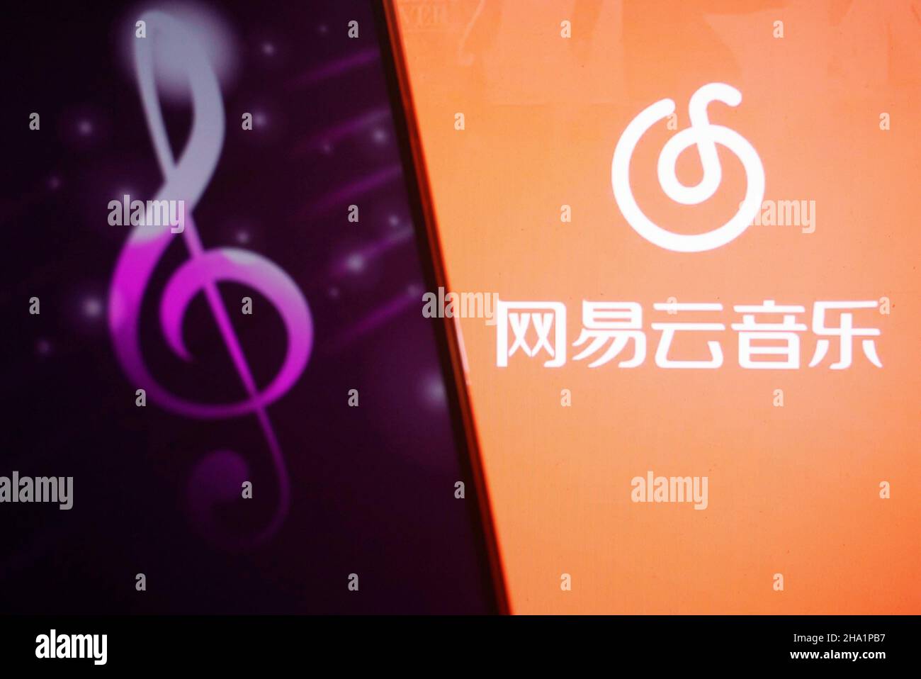 HANGZHOU, CHINA - DECEMBER 2, 2021 - The logo of NetEase CloudMusic ...