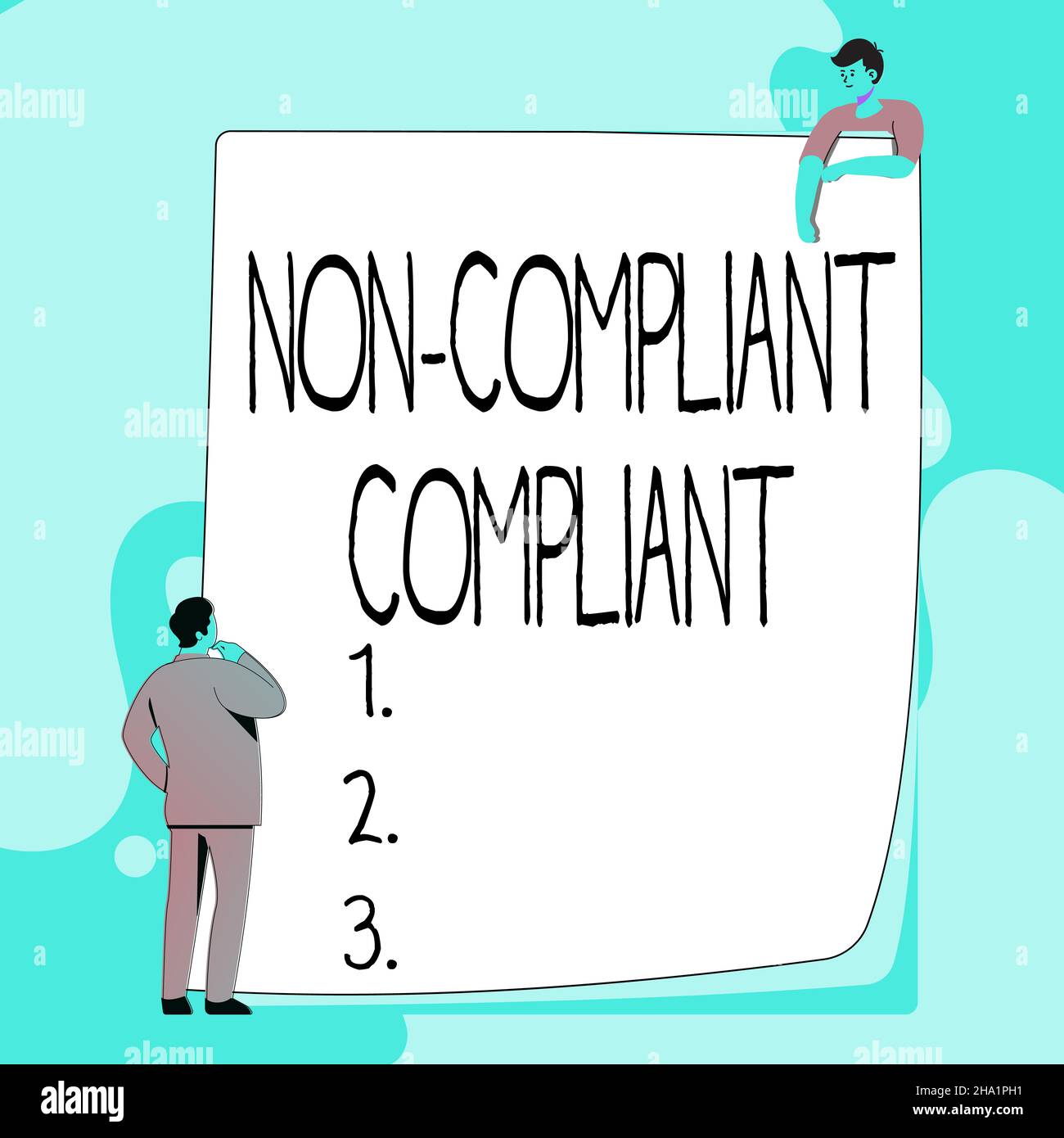 Hand writing sign Non Compliant Compliant. Business approach Resistant ...