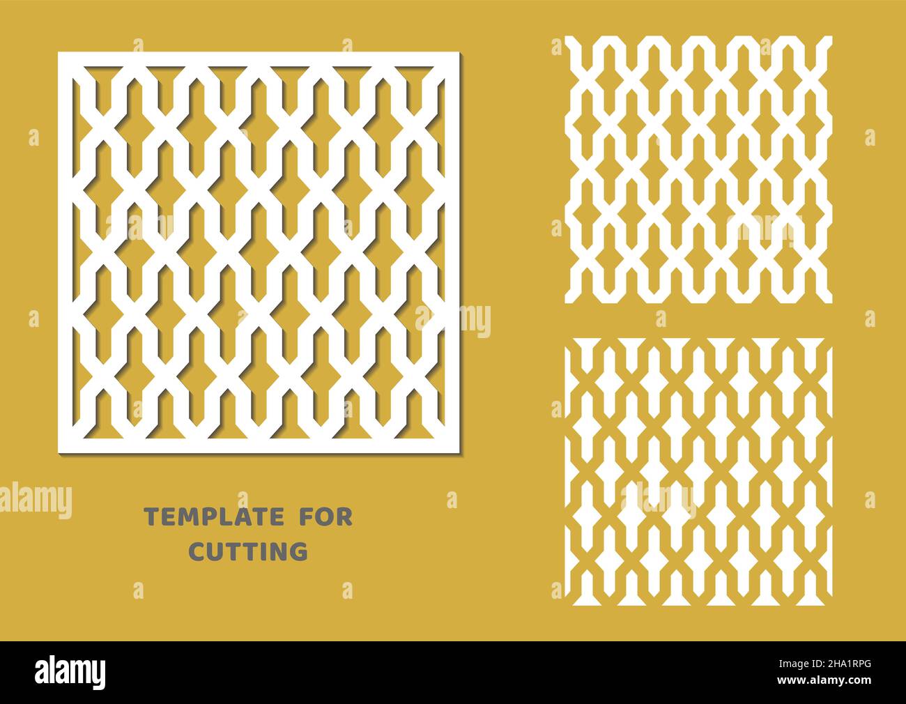 Template for laser cutting, wood carving, paper cut. Square pattern for ...