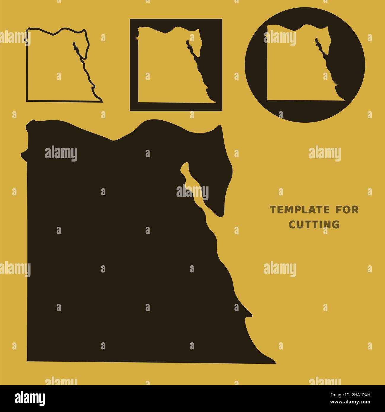 Egypt map Template for laser cutting, wood carving, paper cut ...