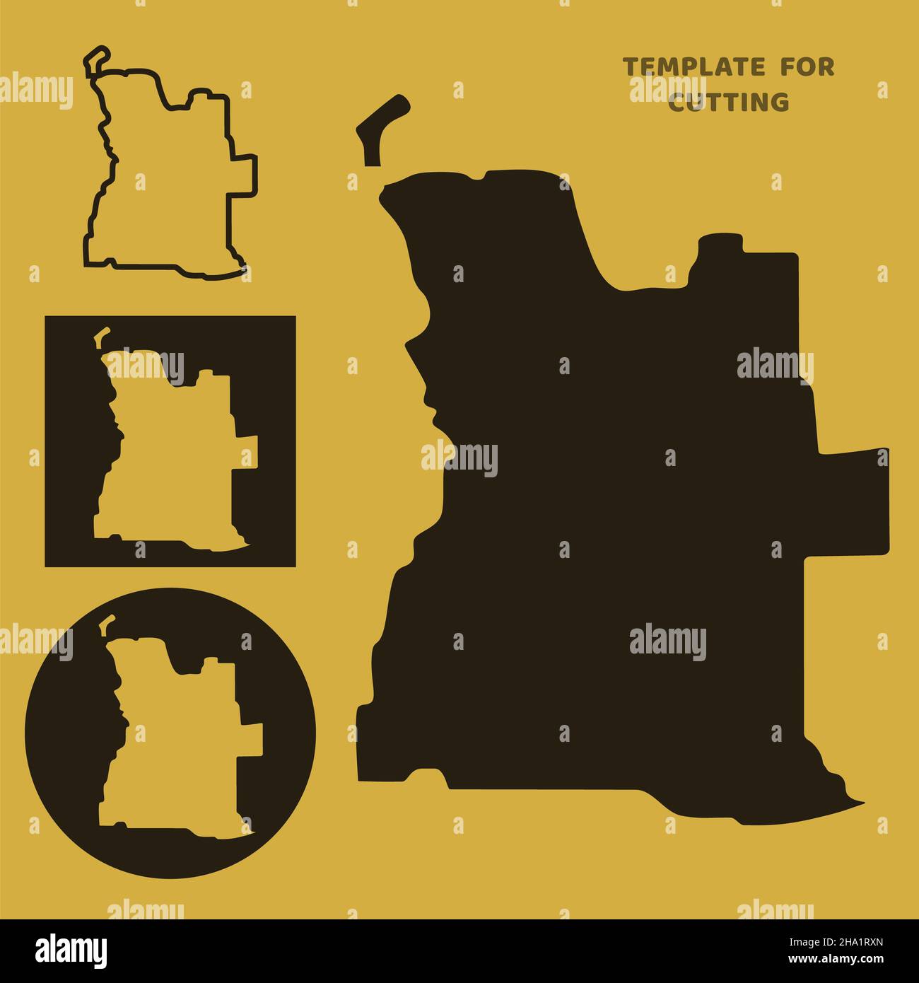 Angola map Template for laser cutting, wood carving, paper cut ...