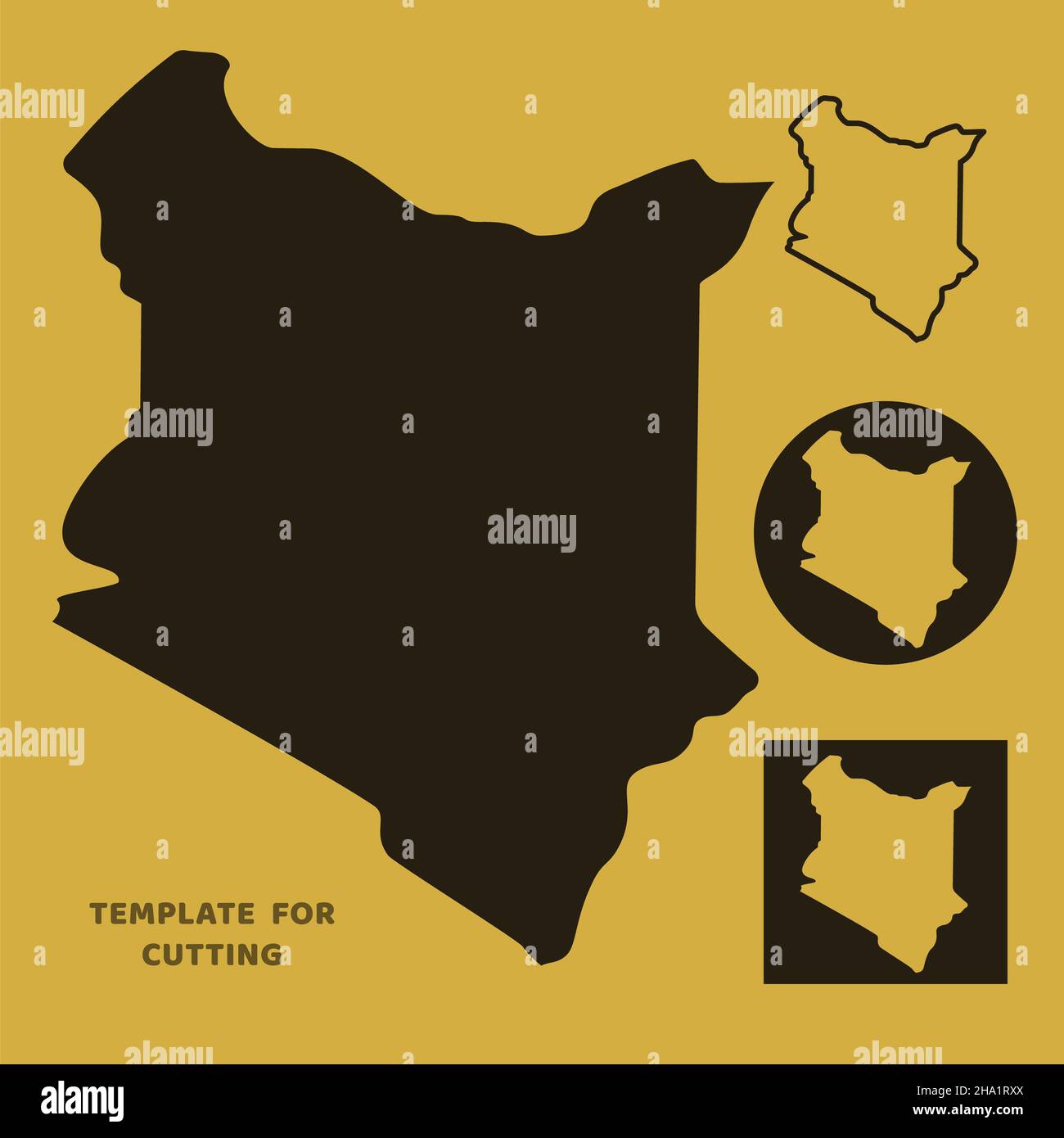 Kenya map Template for laser cutting, wood carving, paper cut ...