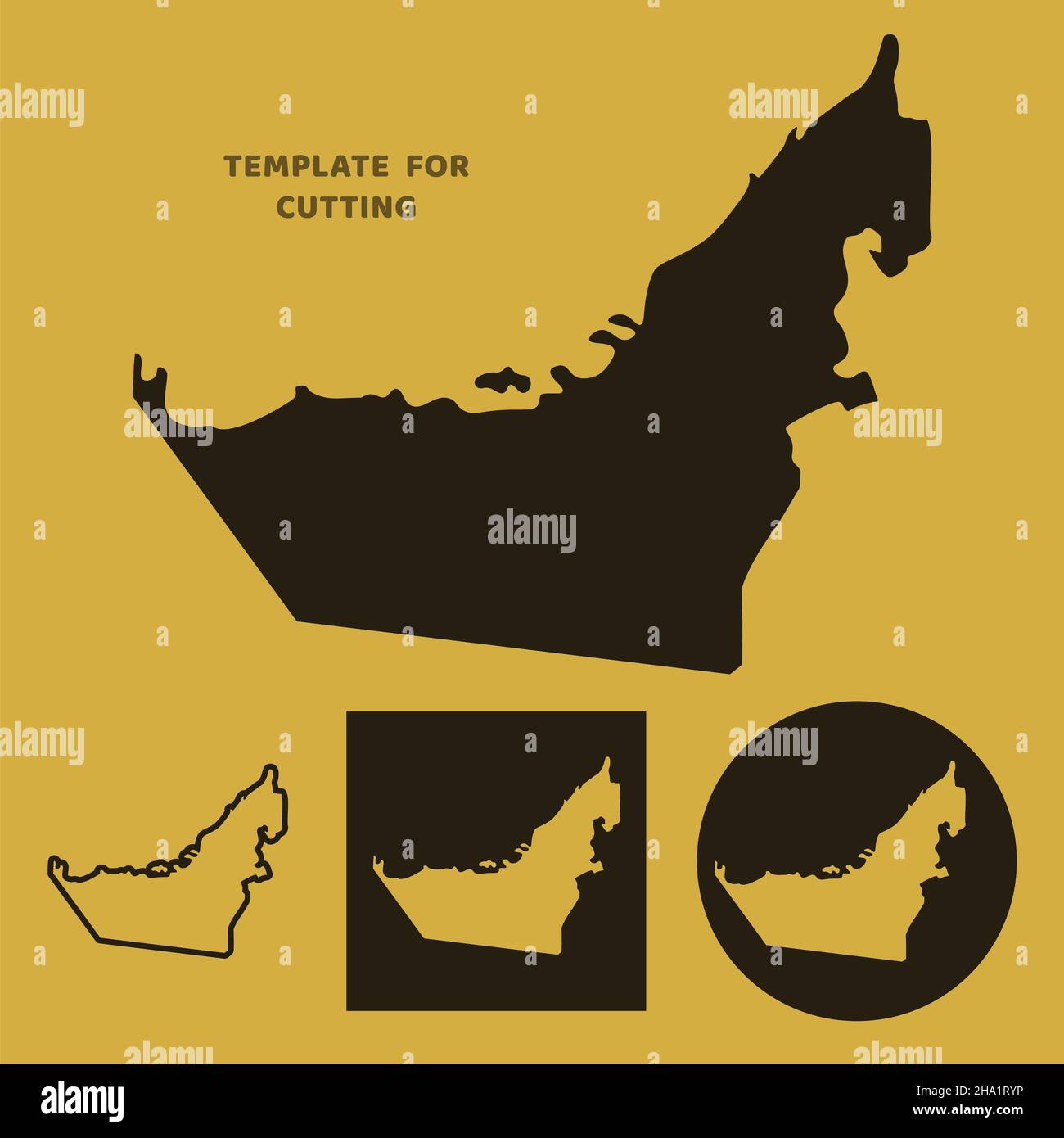 United arab emirates map Template for laser cutting, wood carving ...