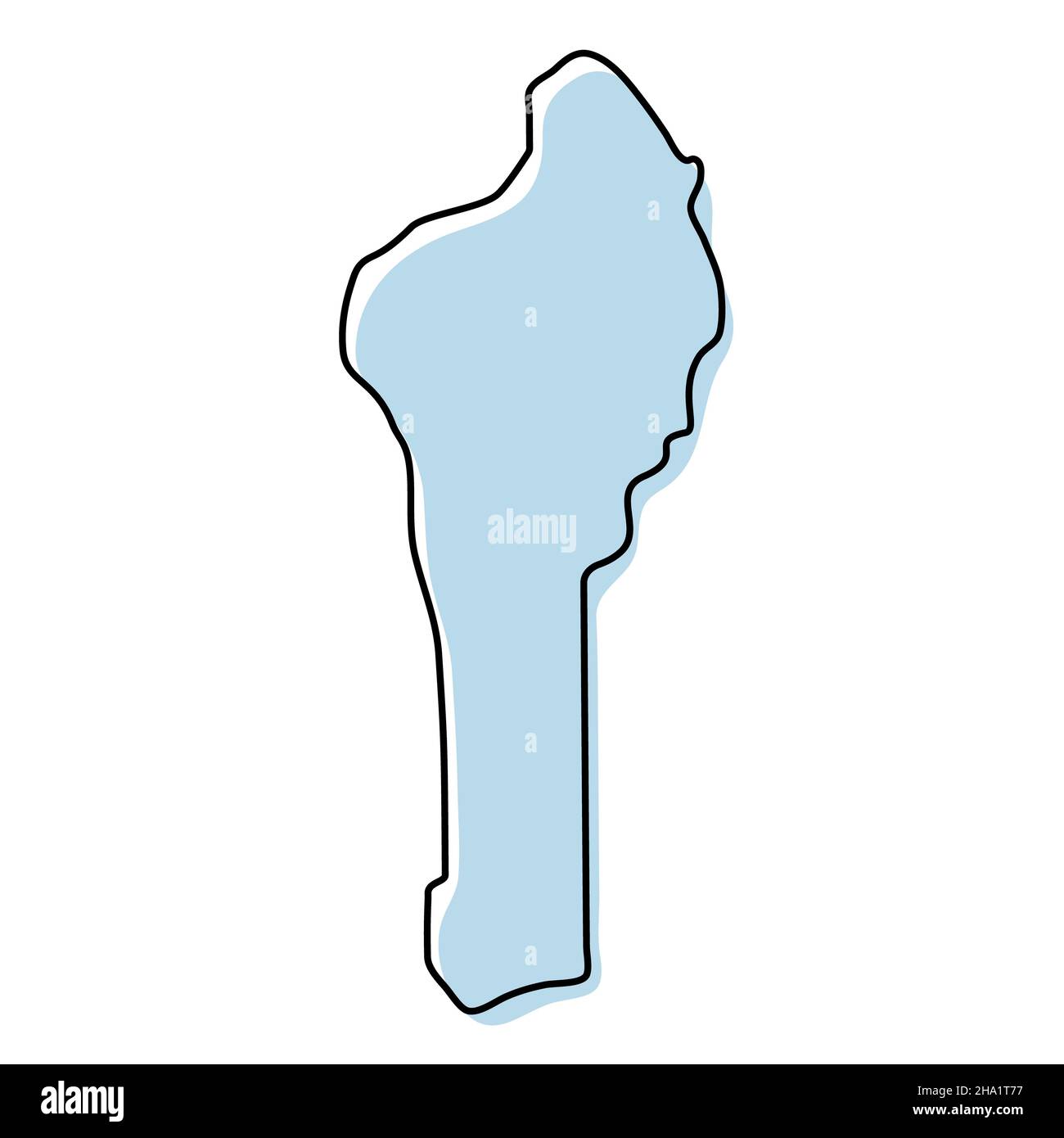 Stylized Simple Outline Map Of Benin Icon Blue Sketch Map Of Benin