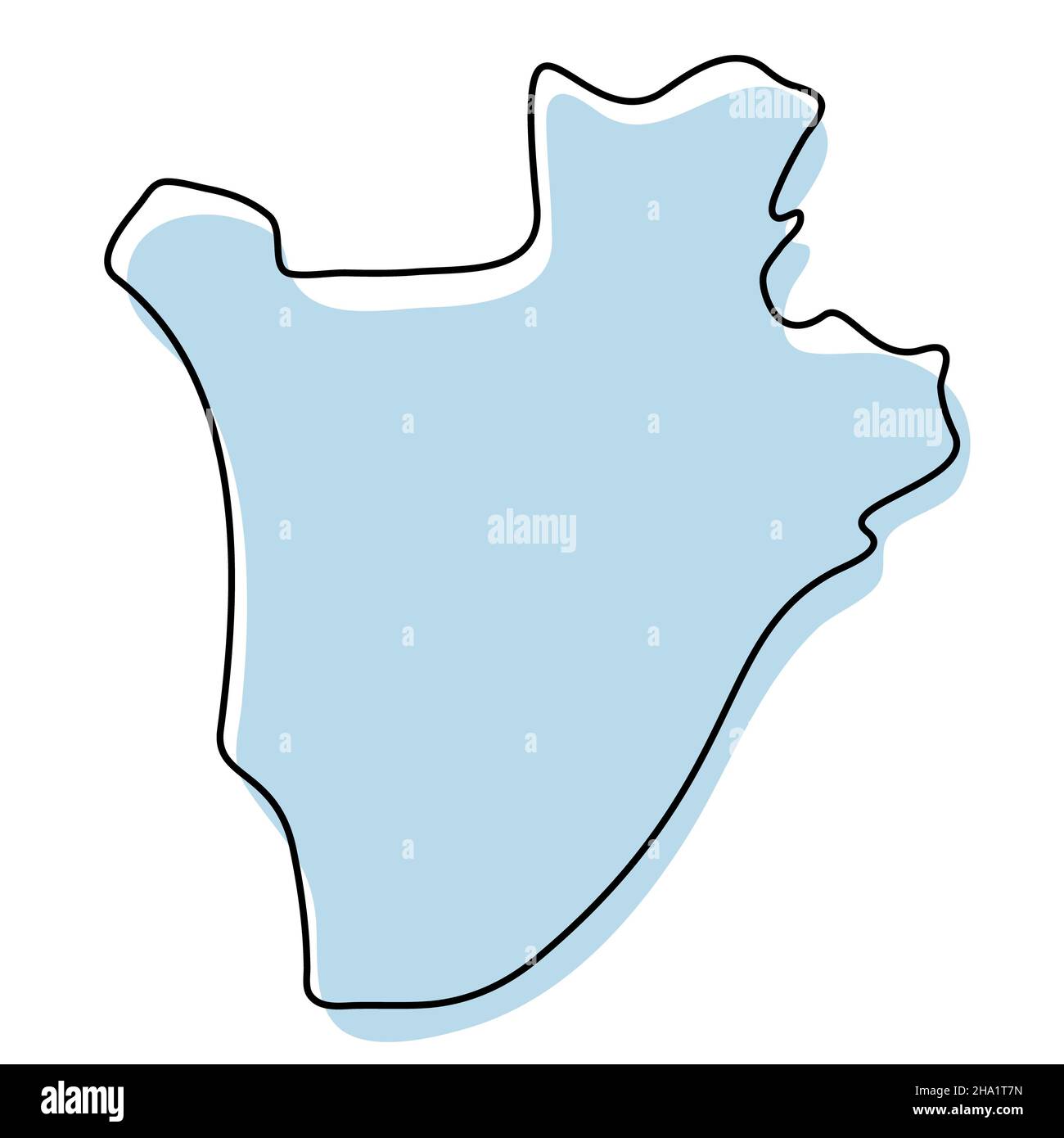 Stylized Simple Outline Map Of Burundi Icon Blue Sketch Map Of Burundi