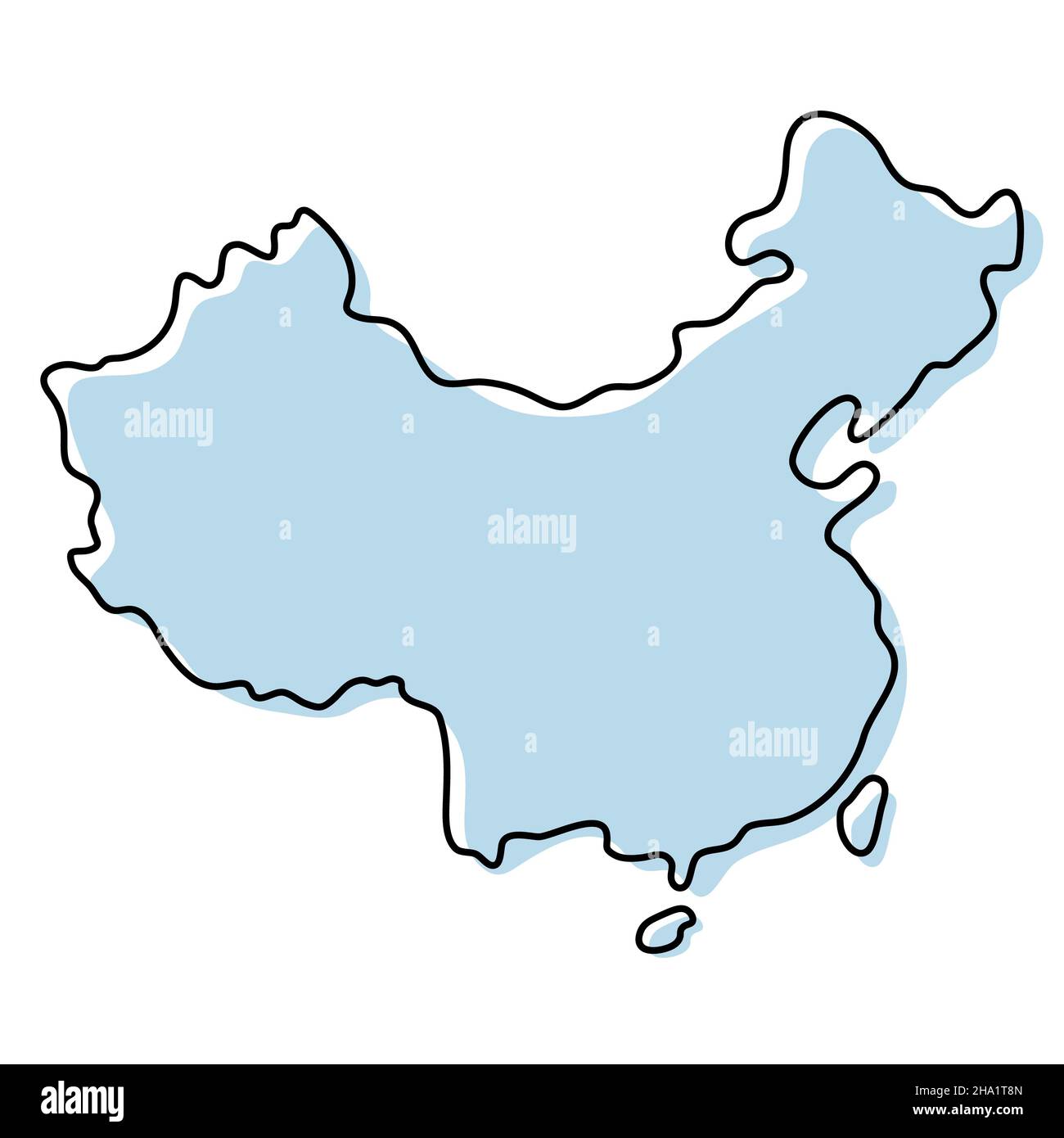 Outline map of china Cut Out Stock Images & Pictures - Alamy