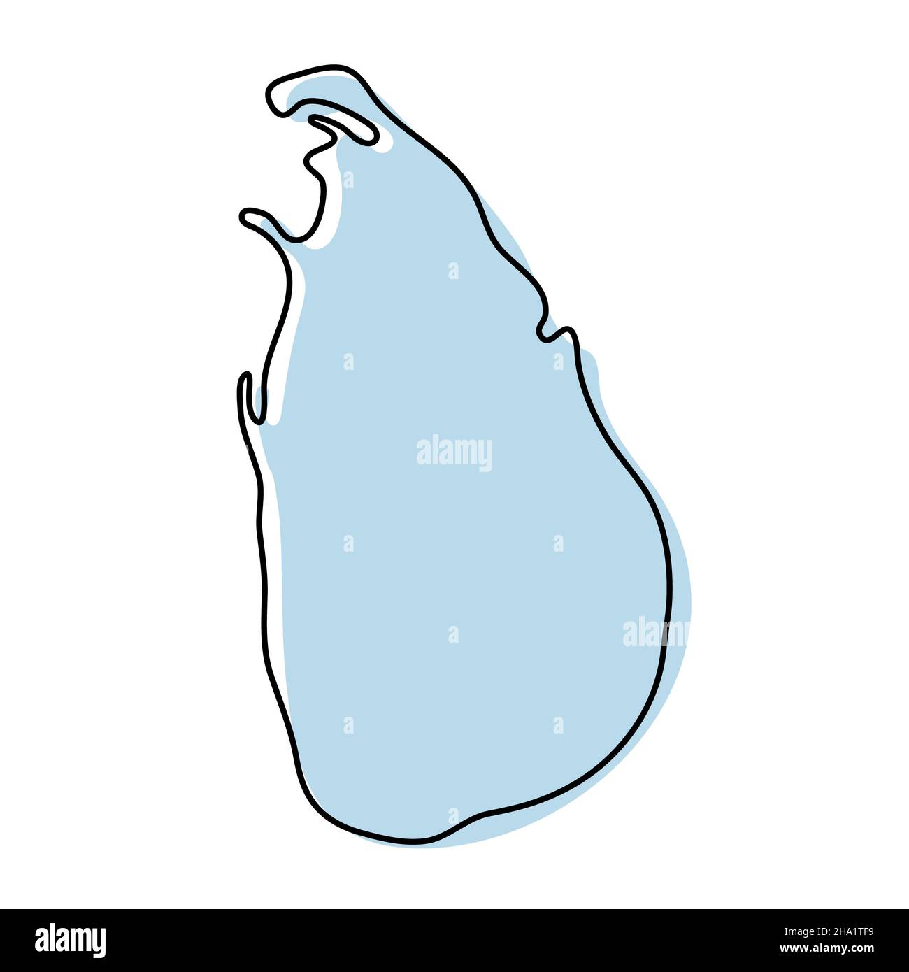 Stylized simple outline map of Sri Lanka icon. Blue sketch map of Sri Lanka illustration Stock ...