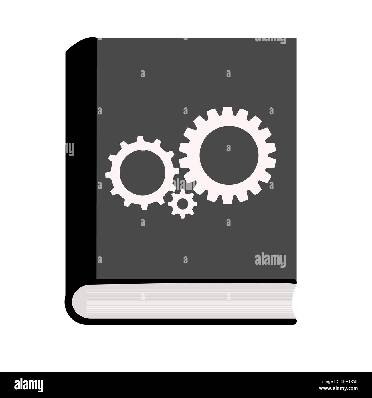 mechanism book icon on white background. Gear Book sign. flat style ...
