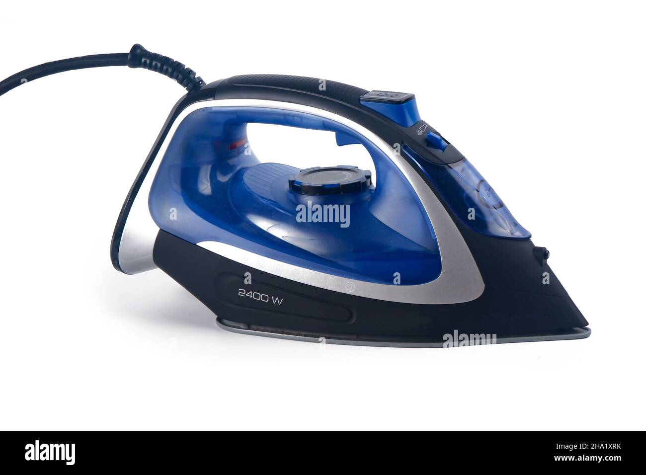 blue iron isolated on a white background Stock Photo - Alamy