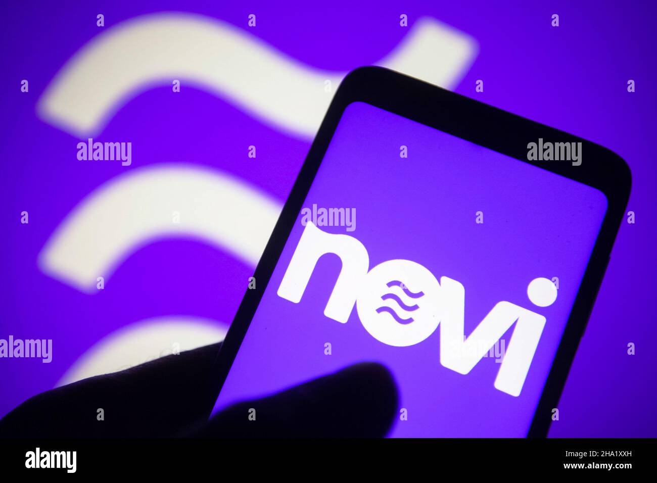 In this photo illustration, a Novi Financial, Inc. logo is seen on a ...