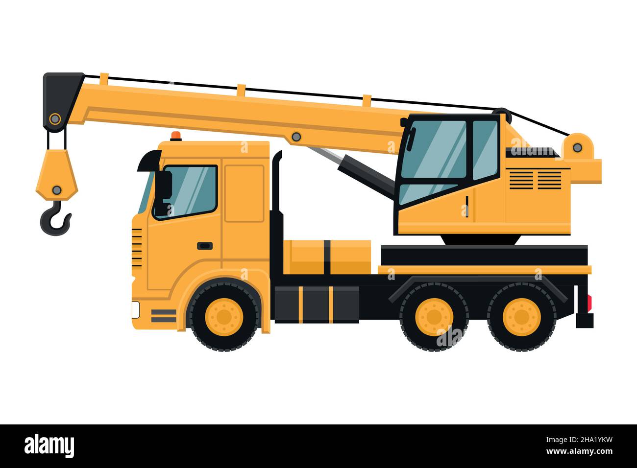 crane truck on white background ready to operate Stock Vector Image ...
