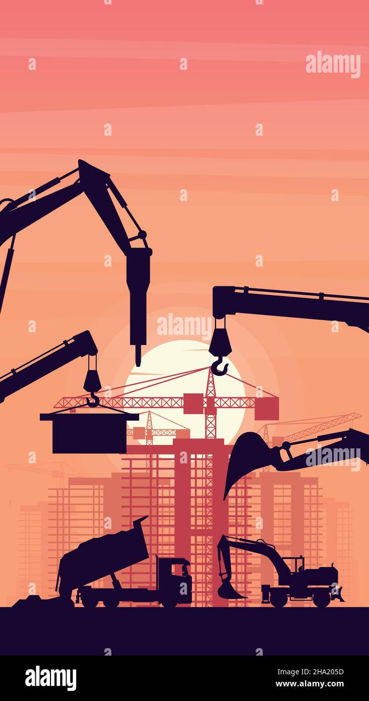Mobile crane work on Stock Vector Images - Alamy