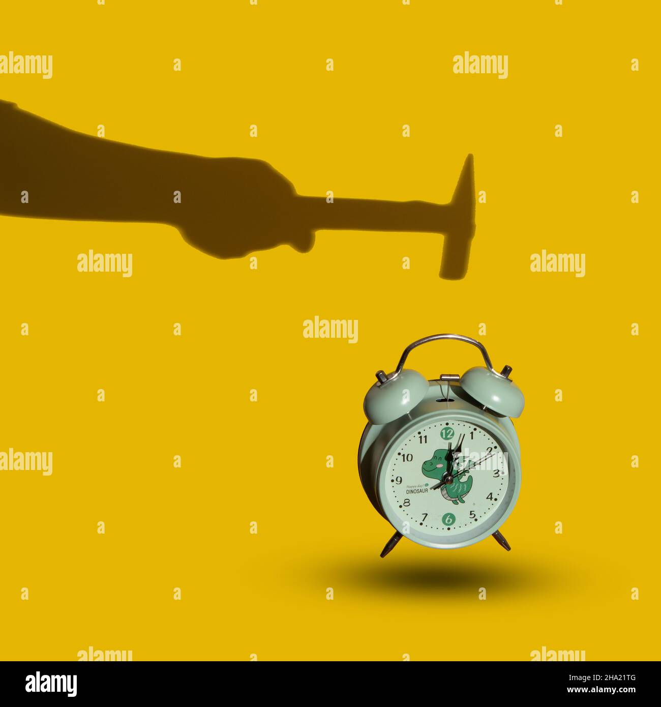 The eternal struggle over awakening. Minimal creative concept of ...